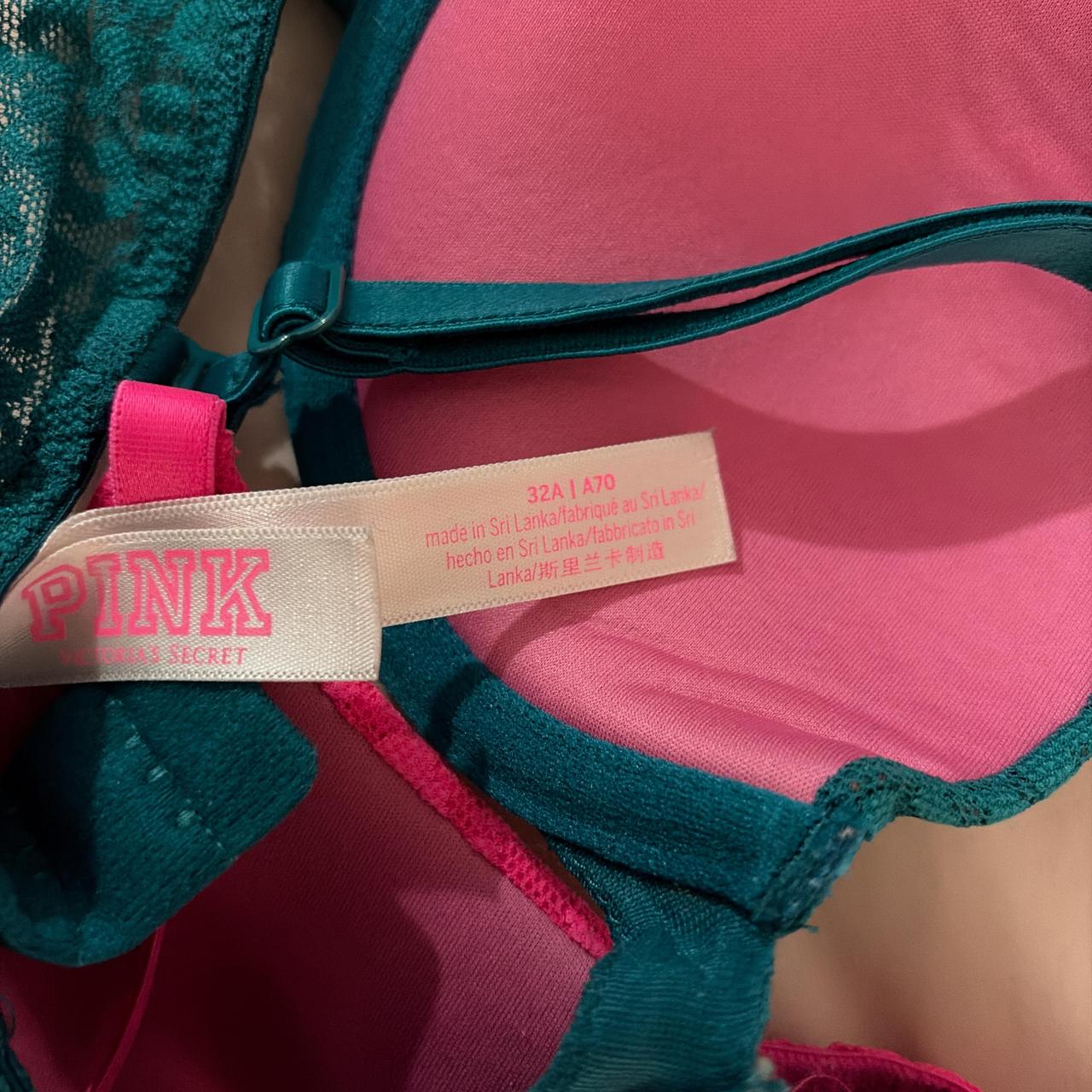 Pink and blue Victoria's Secret push-up bras... | Depop