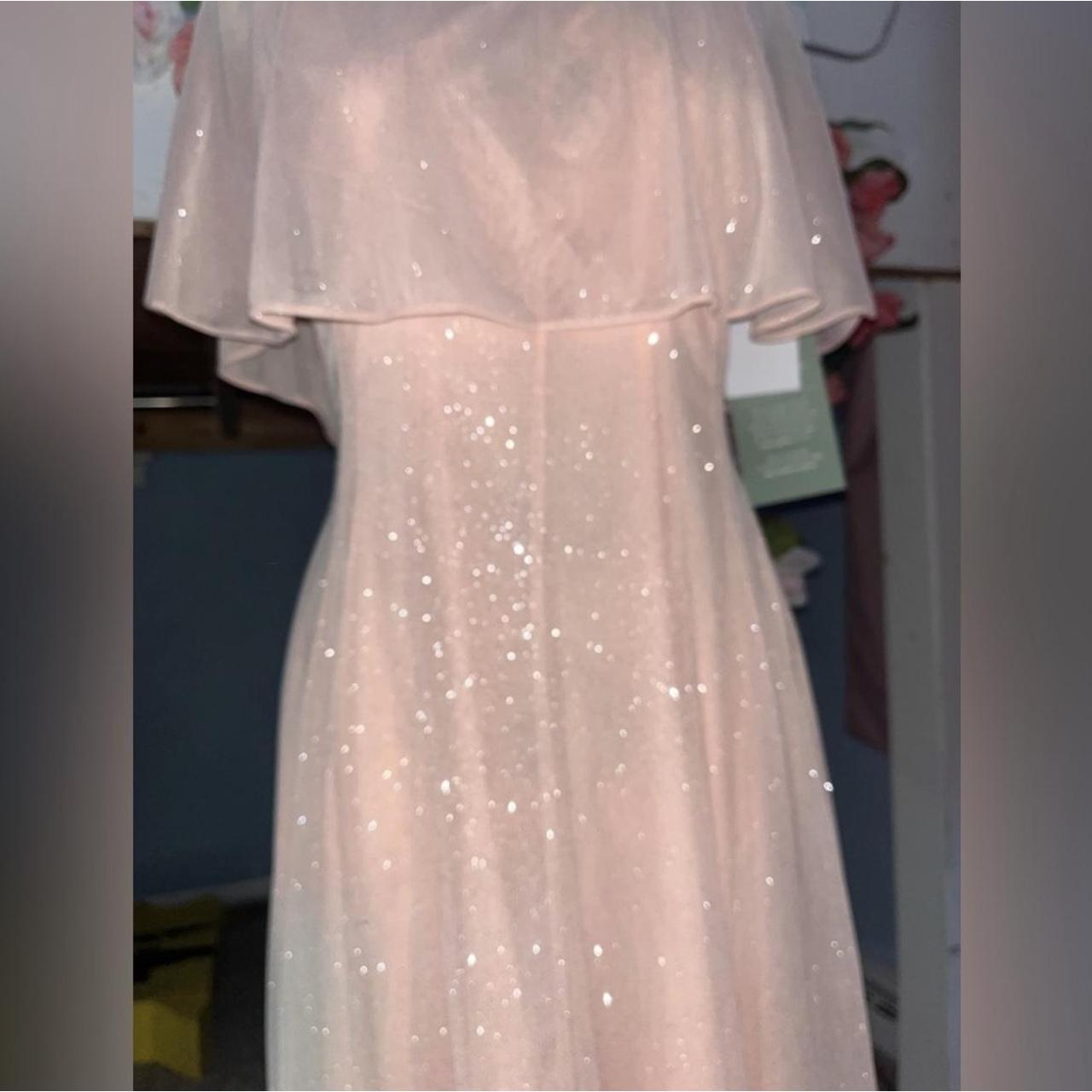 Powder Pink Glitter Formal Homecoming Dress with... - Depop