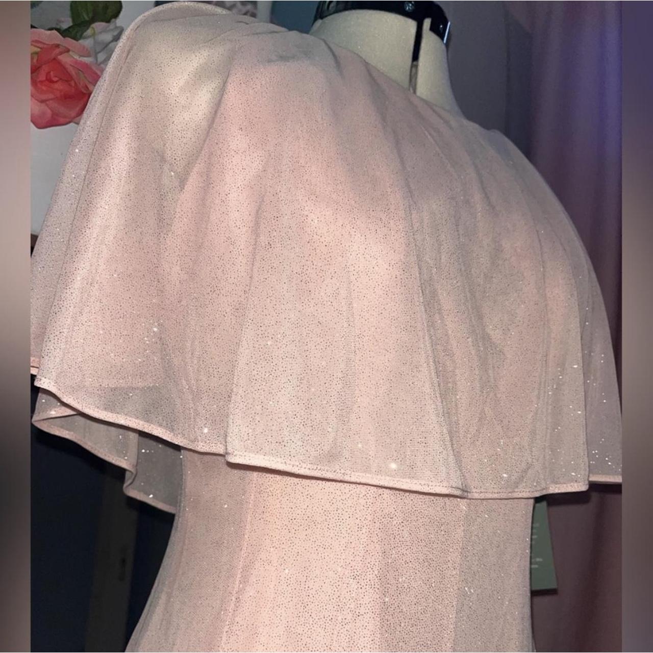 Powder Pink Glitter Formal Homecoming Dress with... - Depop
