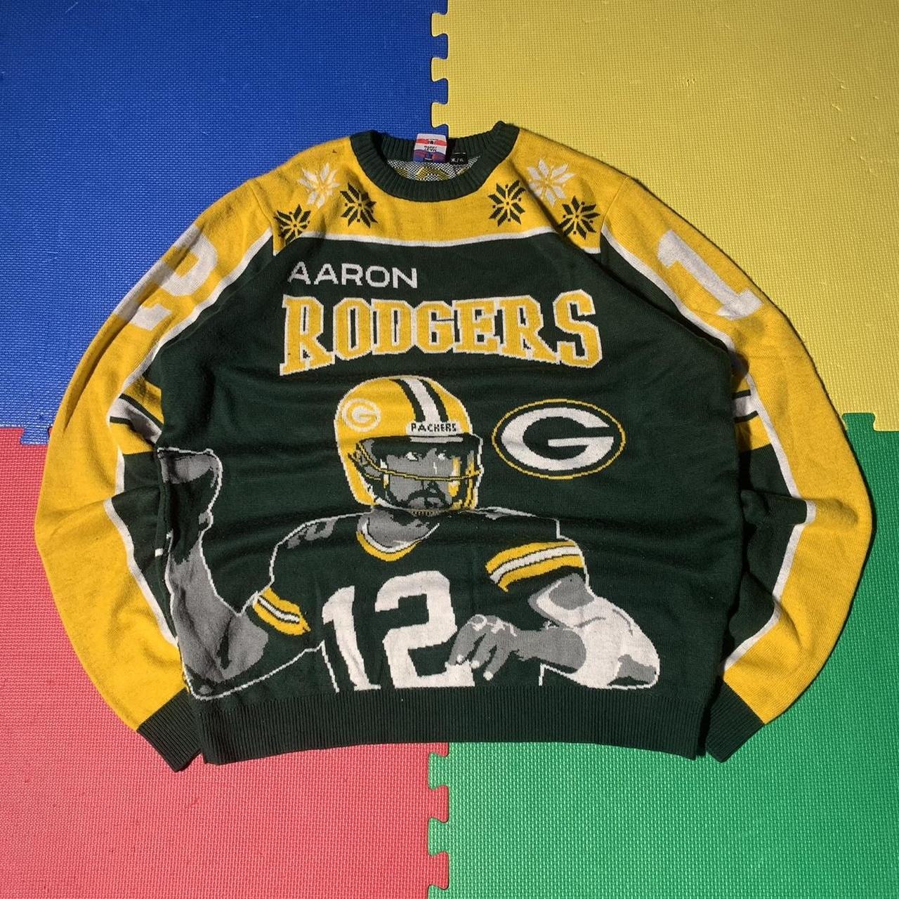 Vintage Green Bay Aaron Rodgers Sweater Size... - Depop