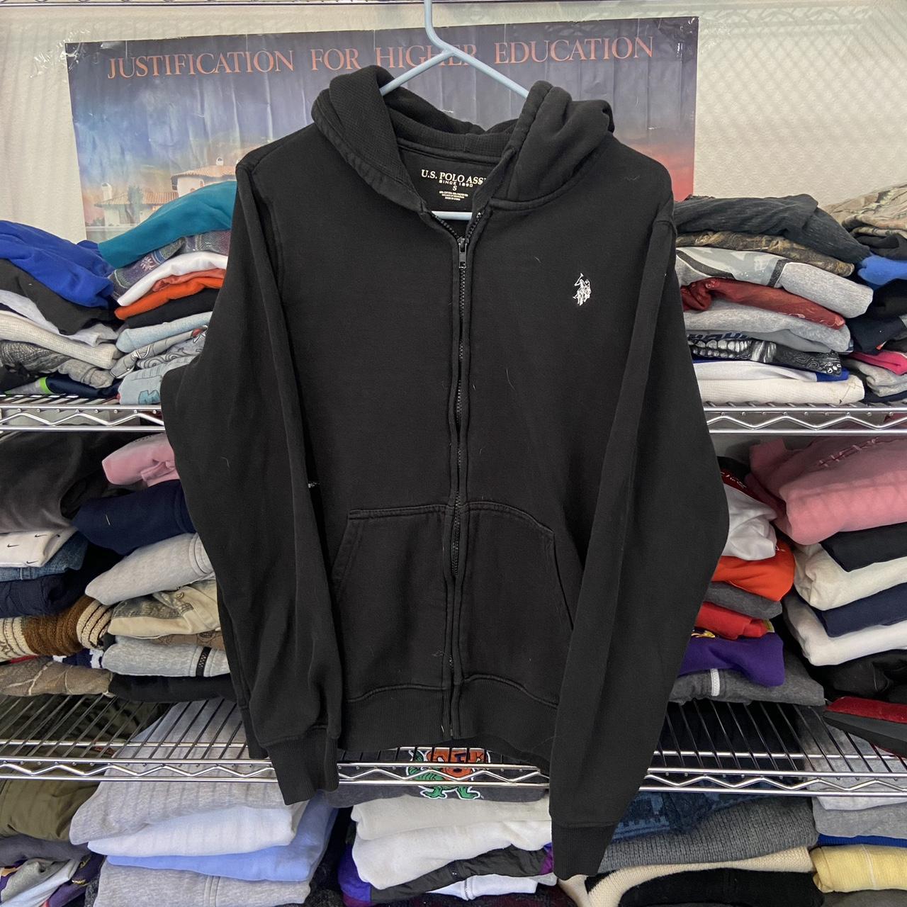 U.S. Polo assn. zip up blank logo hoodie sweatshirt... | Depop