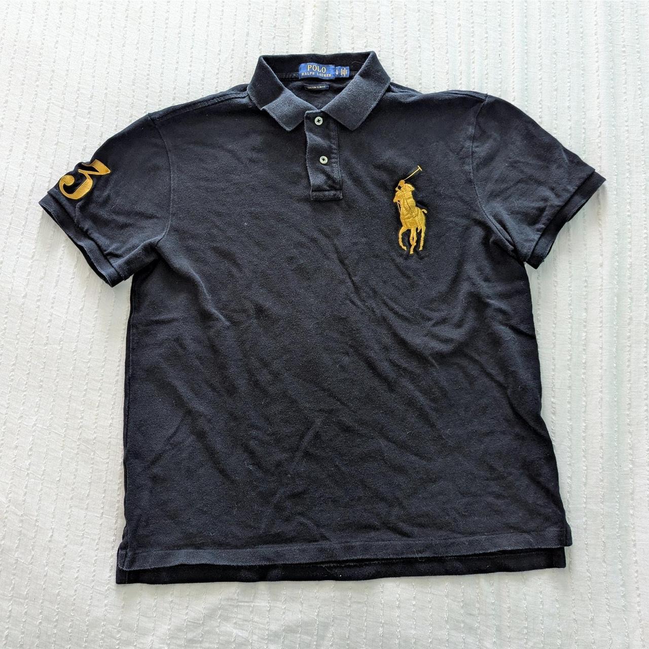 Details: Ralph Lauren Mens Vintage Black/Gold Big... - Depop
