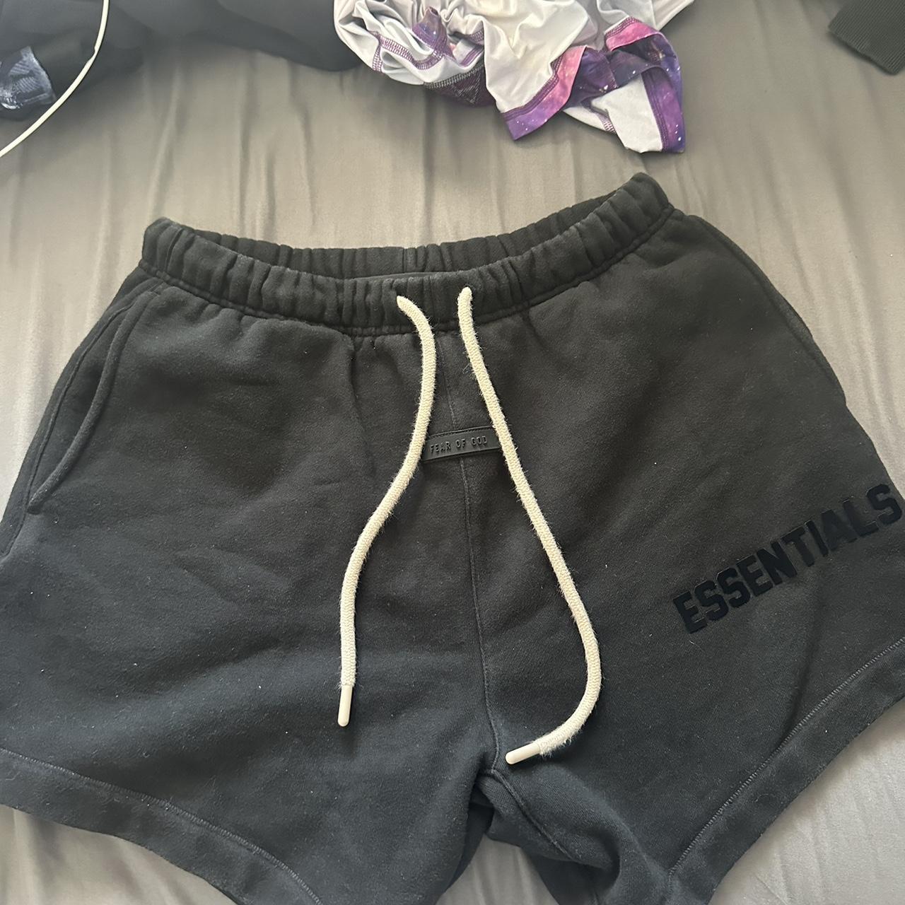 Essentials black shorts size M - Depop