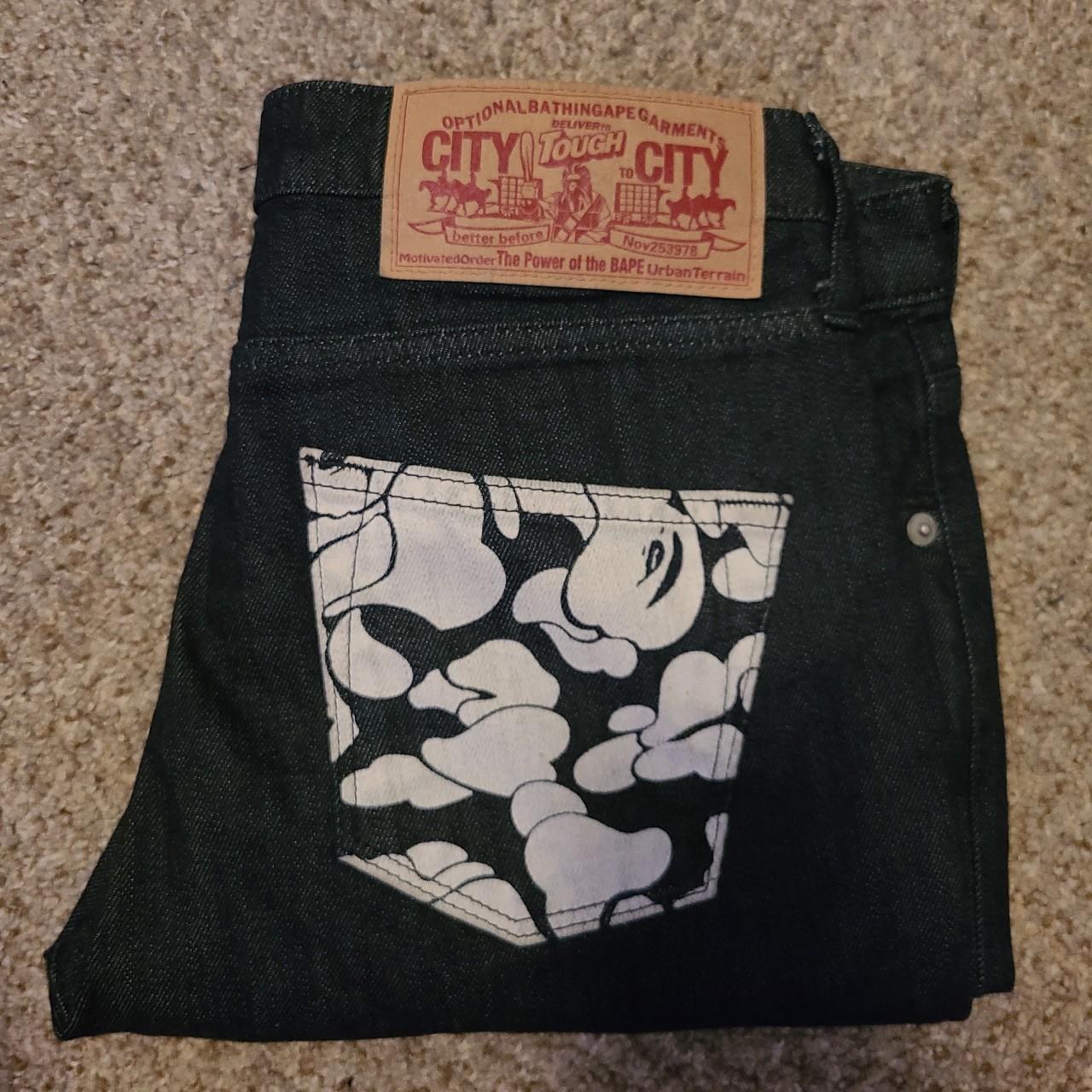 MINT CONDITION BAPE JEANS these have a slim fit and... - Depop
