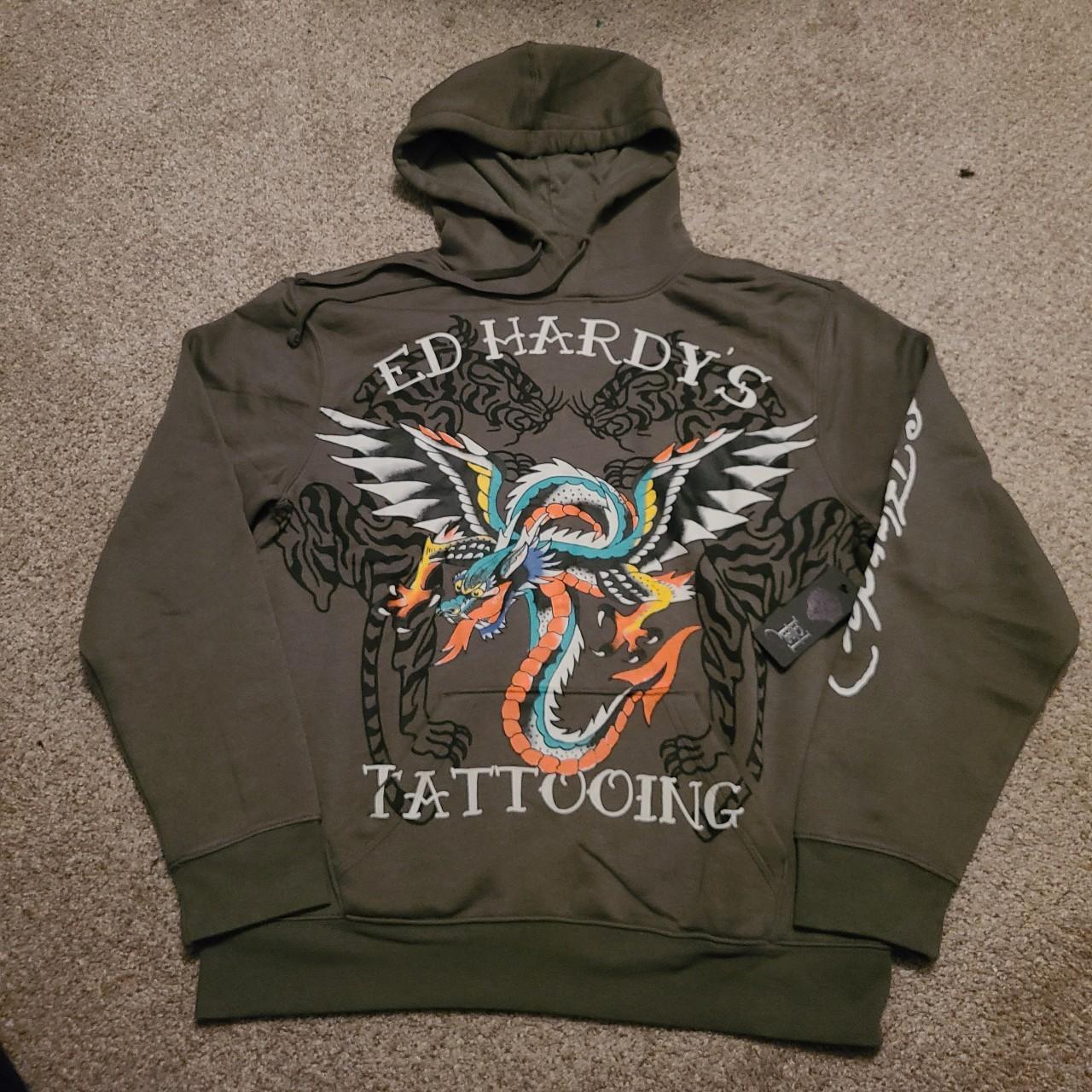 AMAZING comfy af ed hardy hoodie authentic new with... - Depop