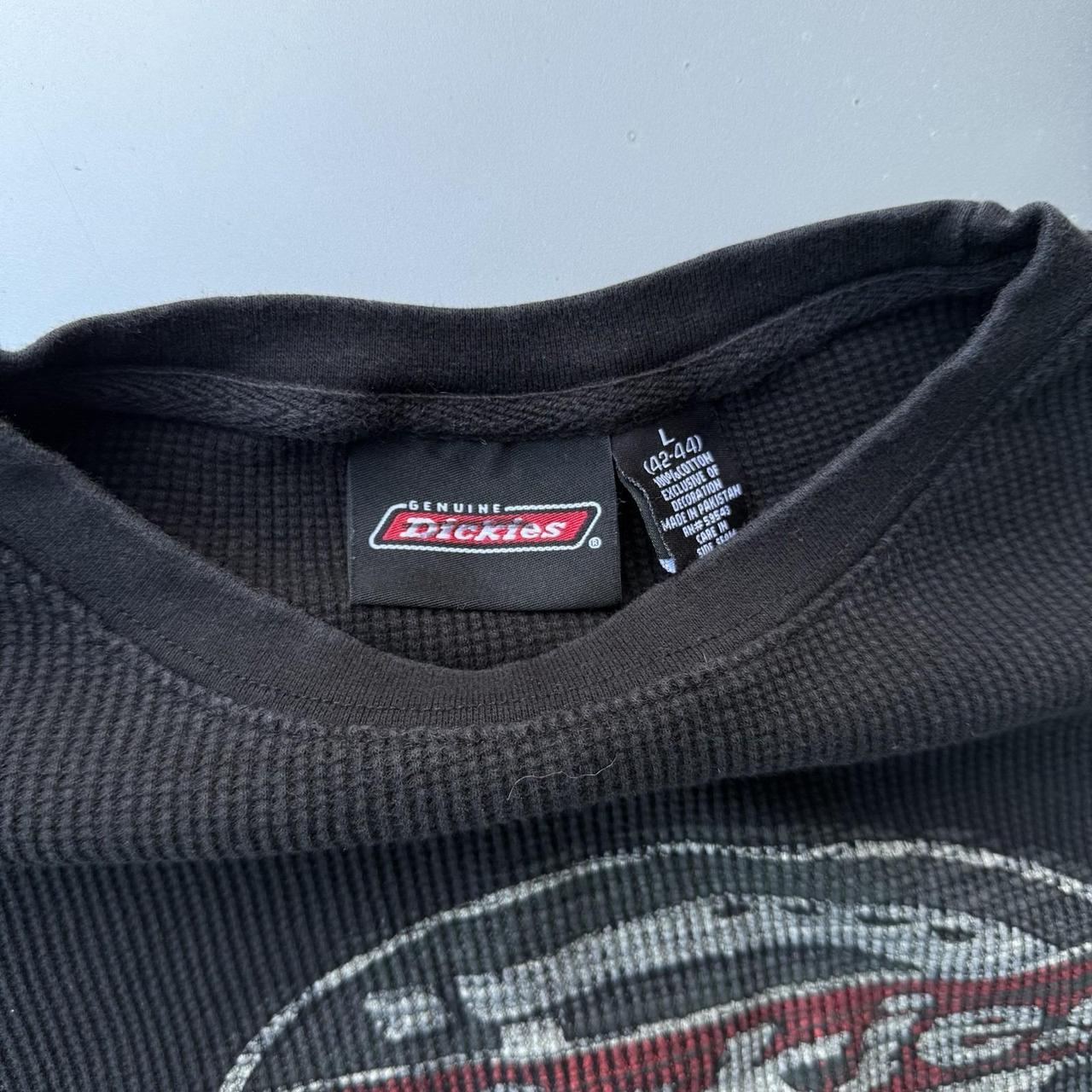 2000s Dickies Waffle Knit Thermal Black Skater... | Depop