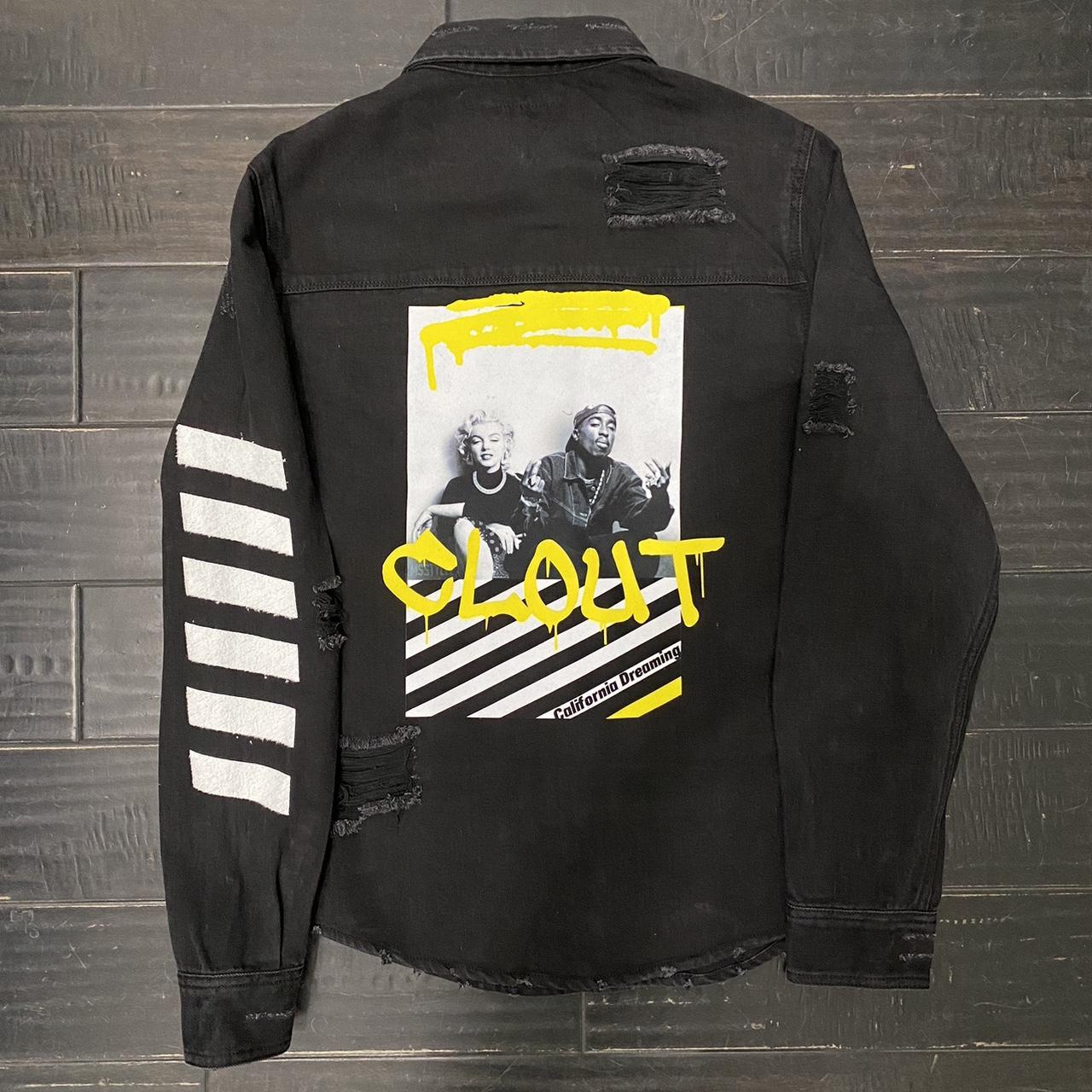 Black Denim Jacket - 2Pac & Marilyn #denimjacket... - Depop