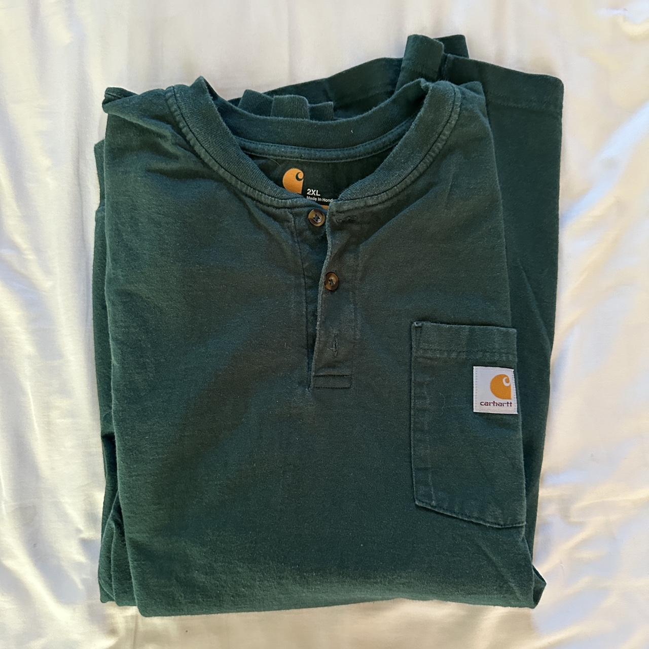 Carhartt Pocket Quarter Button Tee - Depop