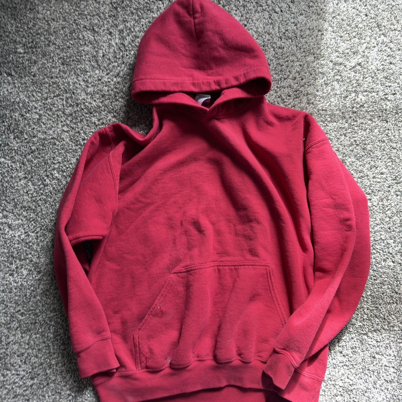 Blank Red Hoodie - Depop