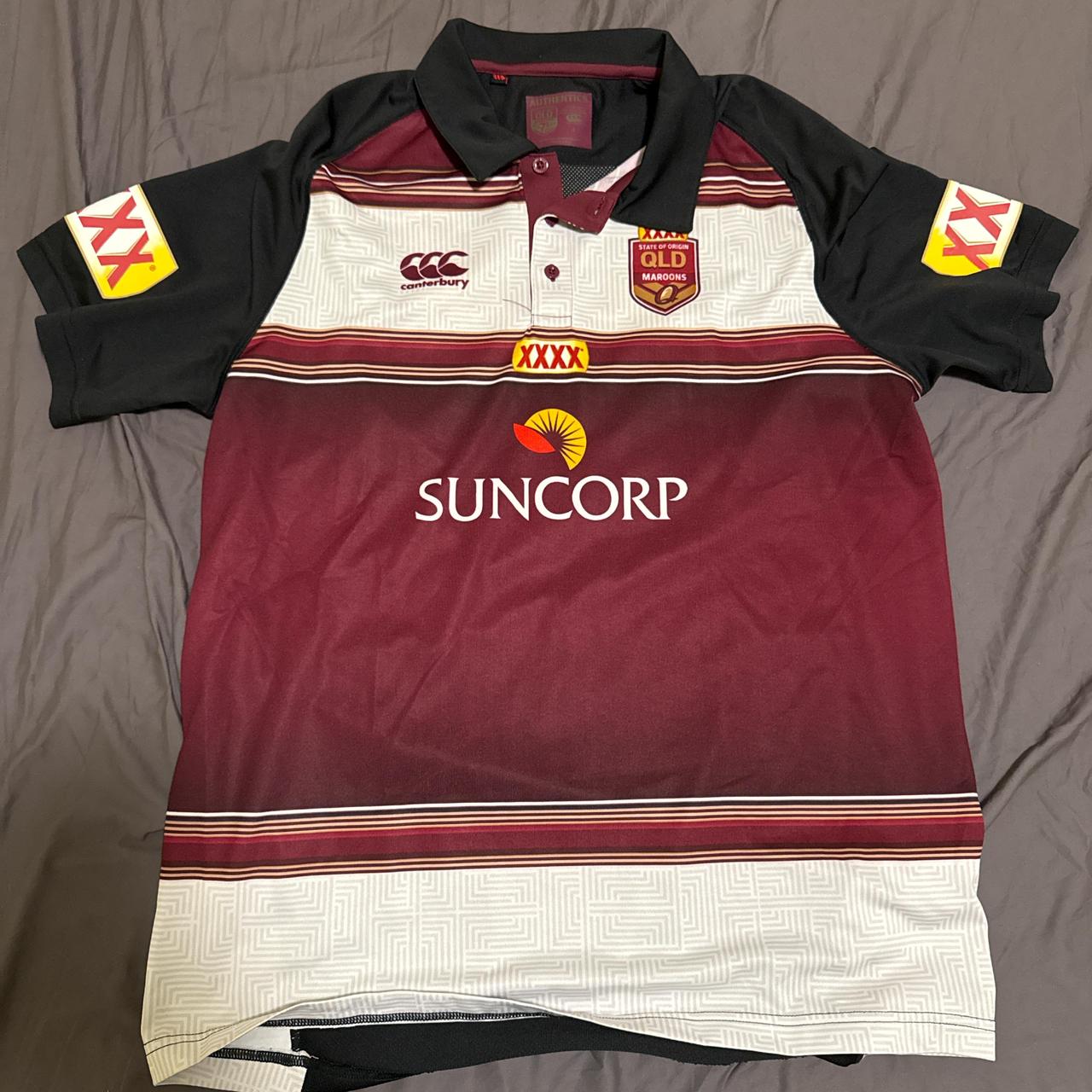 Authentic NRL Queensland Maroons polo. Size large in... - Depop