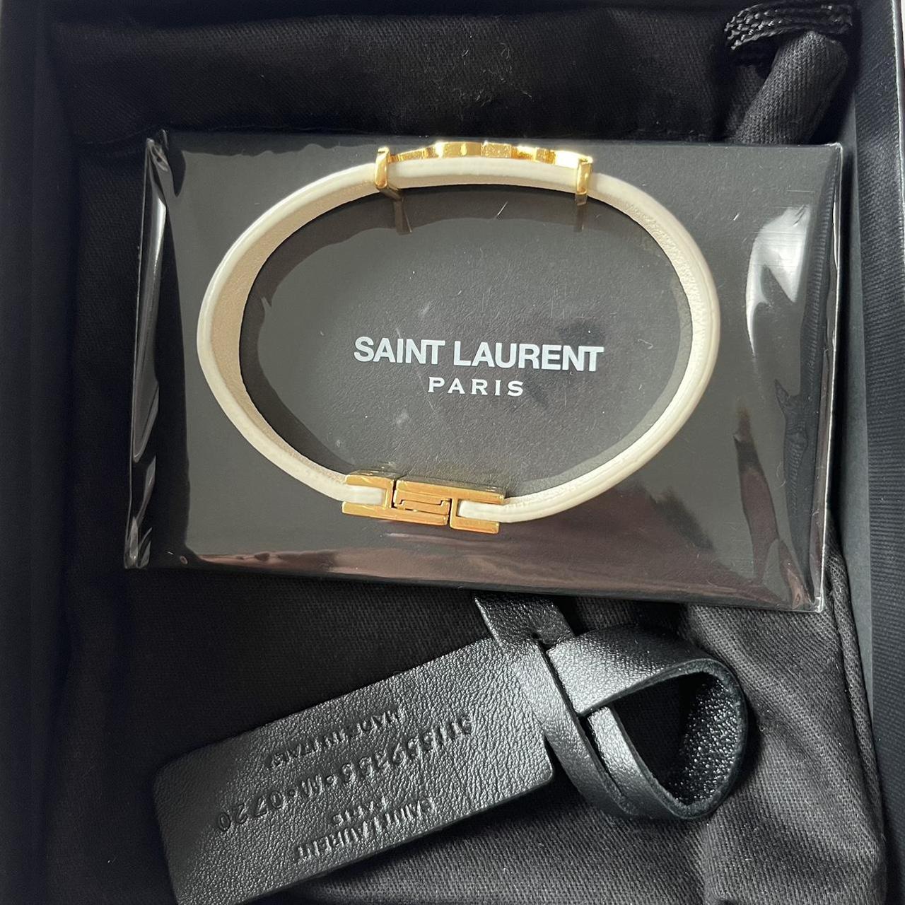 Authentic Saint Laurent leather bracelet. Includes... - Depop
