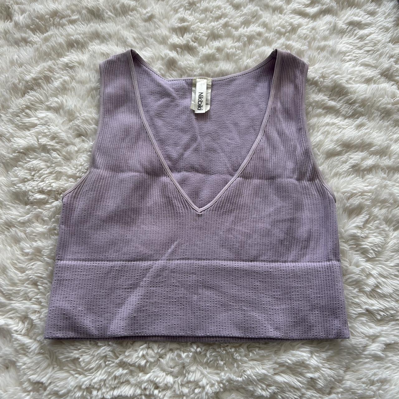 Nikibiki V cut tank top Just needs to be ironed - Depop