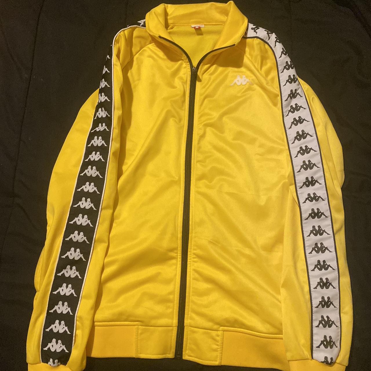 Vintage Yellow Kappa Jacket. size XL SEND OFFERS - Depop