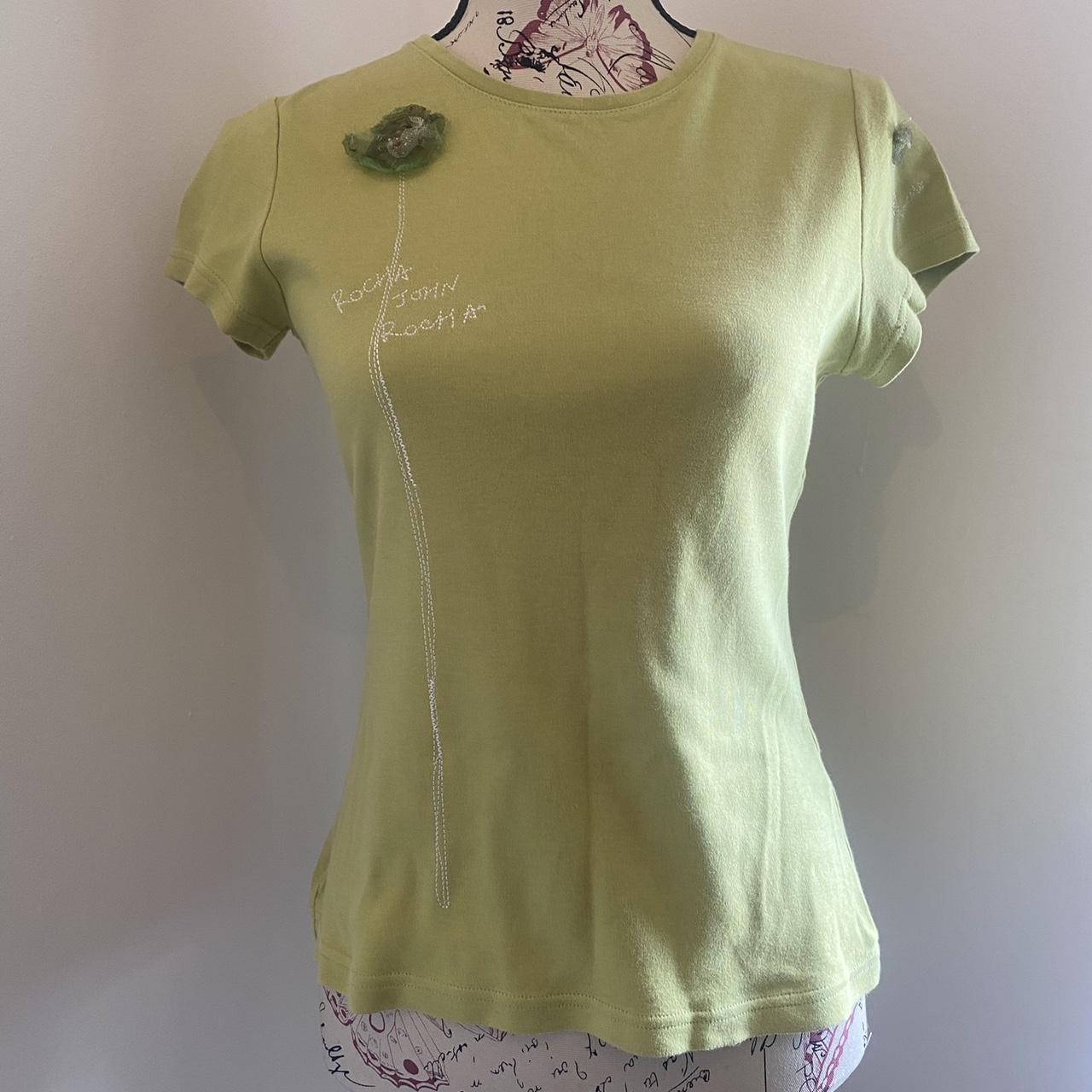Rocha John Rocha Light Green Stretchy Top Short... - Depop