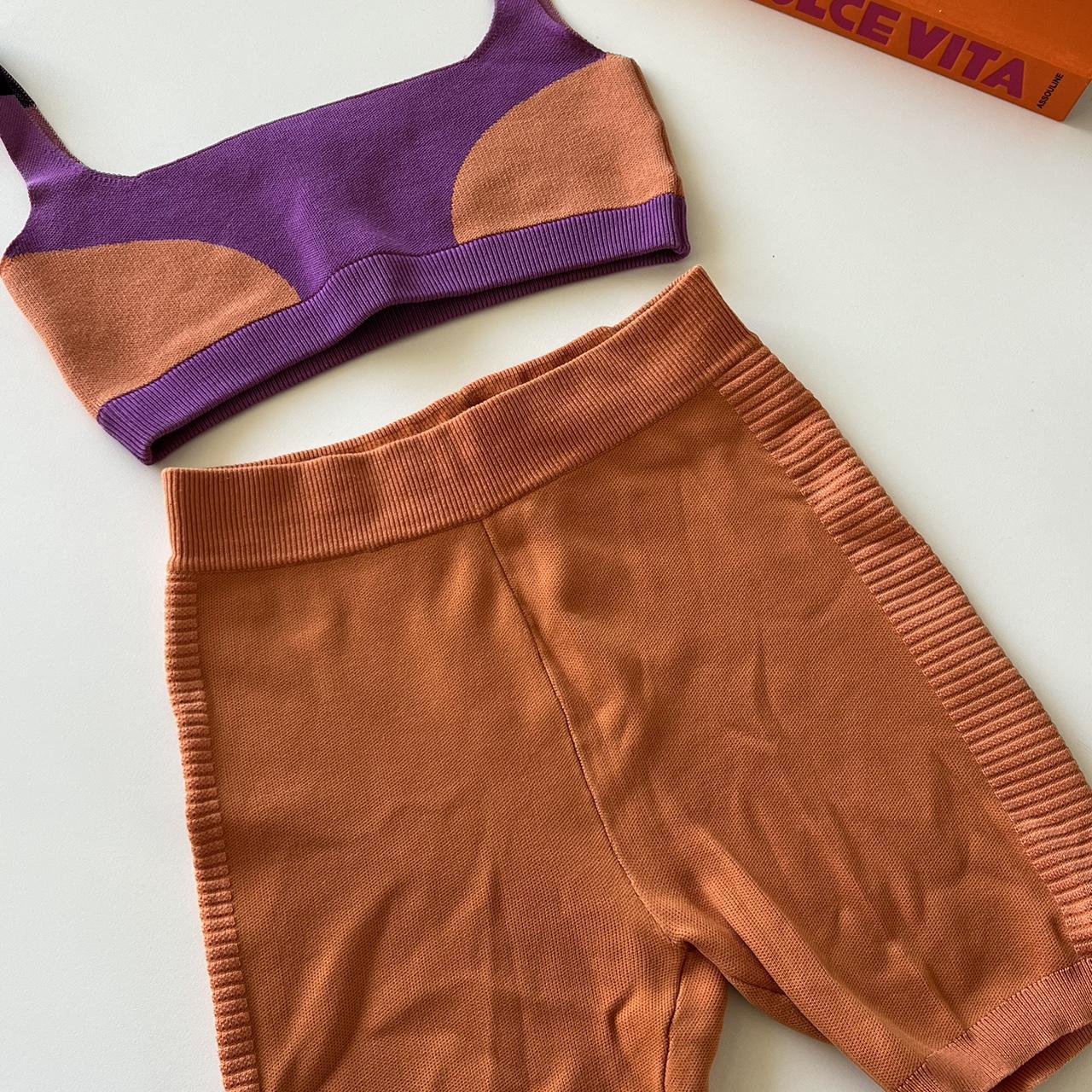 Nagnata orange & purple crop and shorts set. Both... - Depop