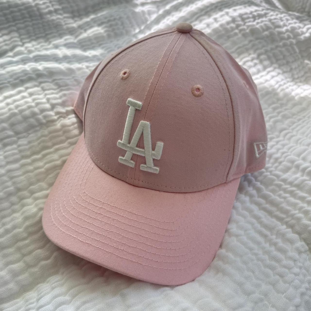Baby Pink La Hat Worn once , not sure why it has a... - Depop