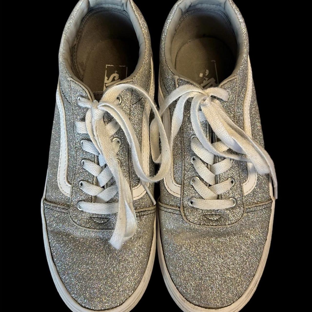 Silver sparkle Vans - Depop