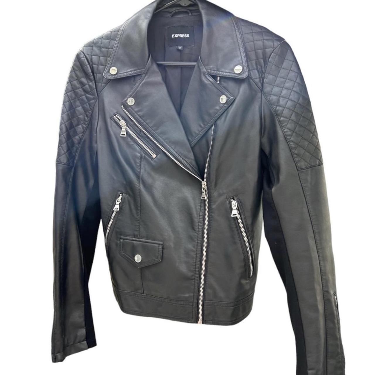 Express jacket, like new, faux leather, very soft - Depop