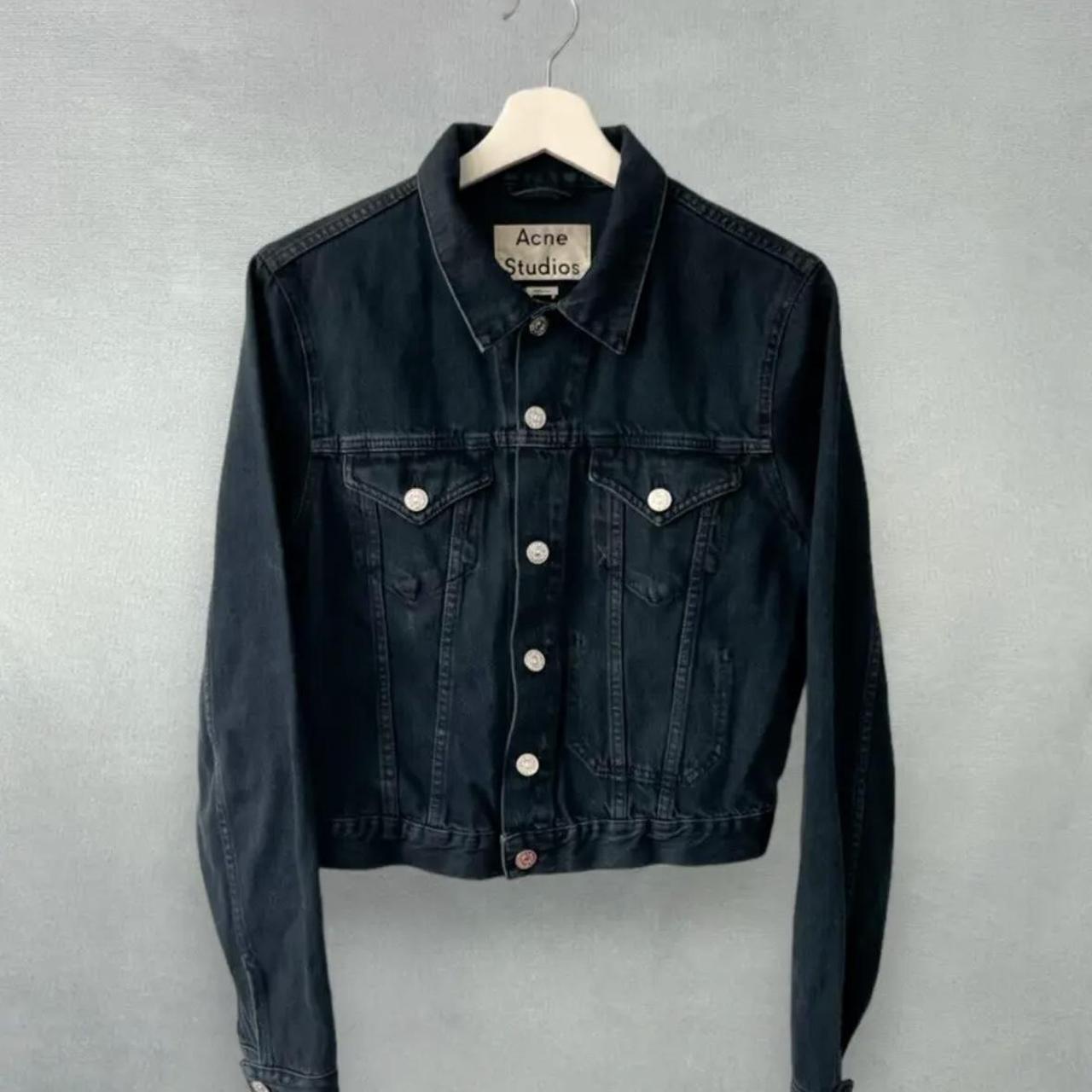 Acne Studios Tag Overdyed PUW15 Cropped Denim Jacket... - Depop