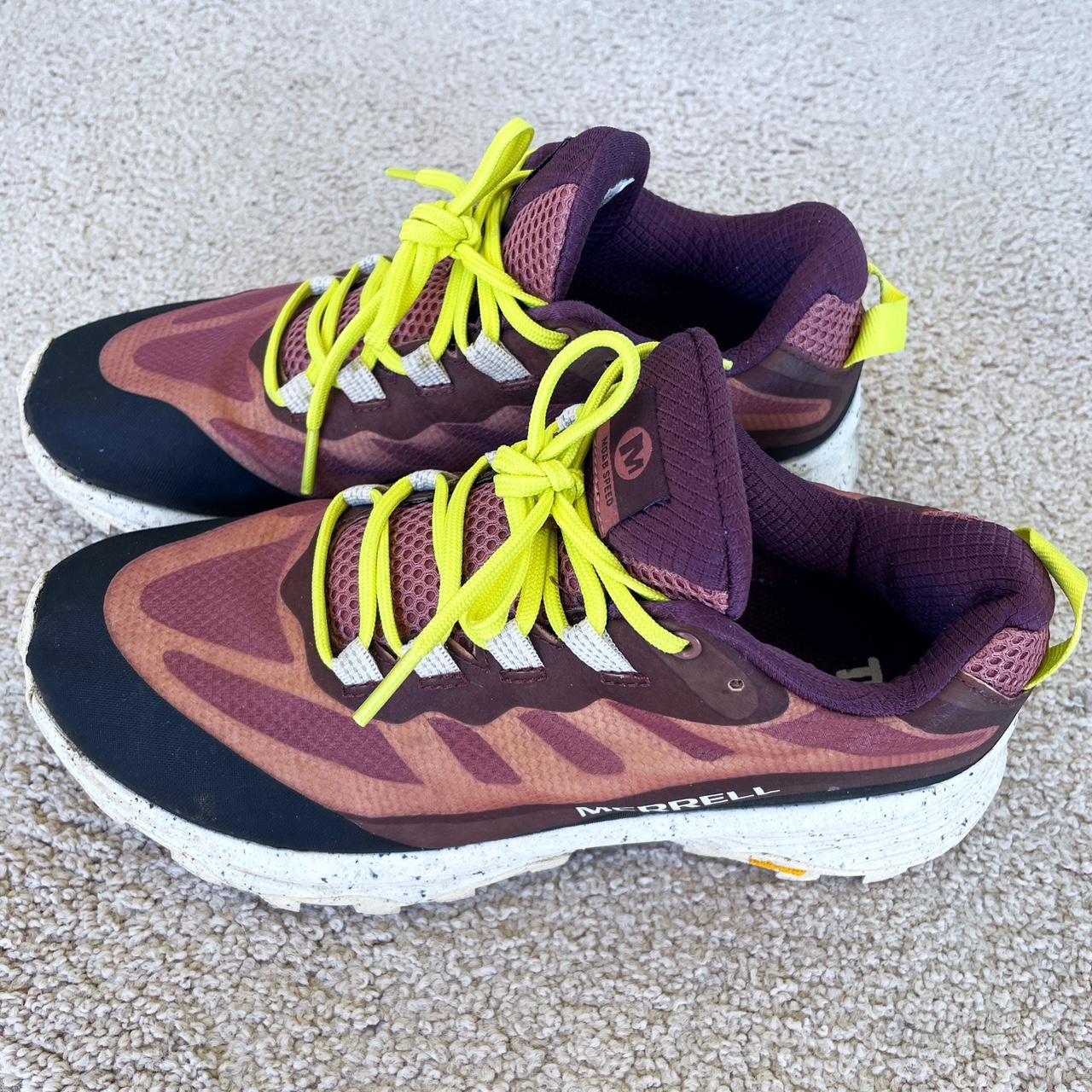 A pair of women’s Merrell hiking trainers in vibrant... - Depop