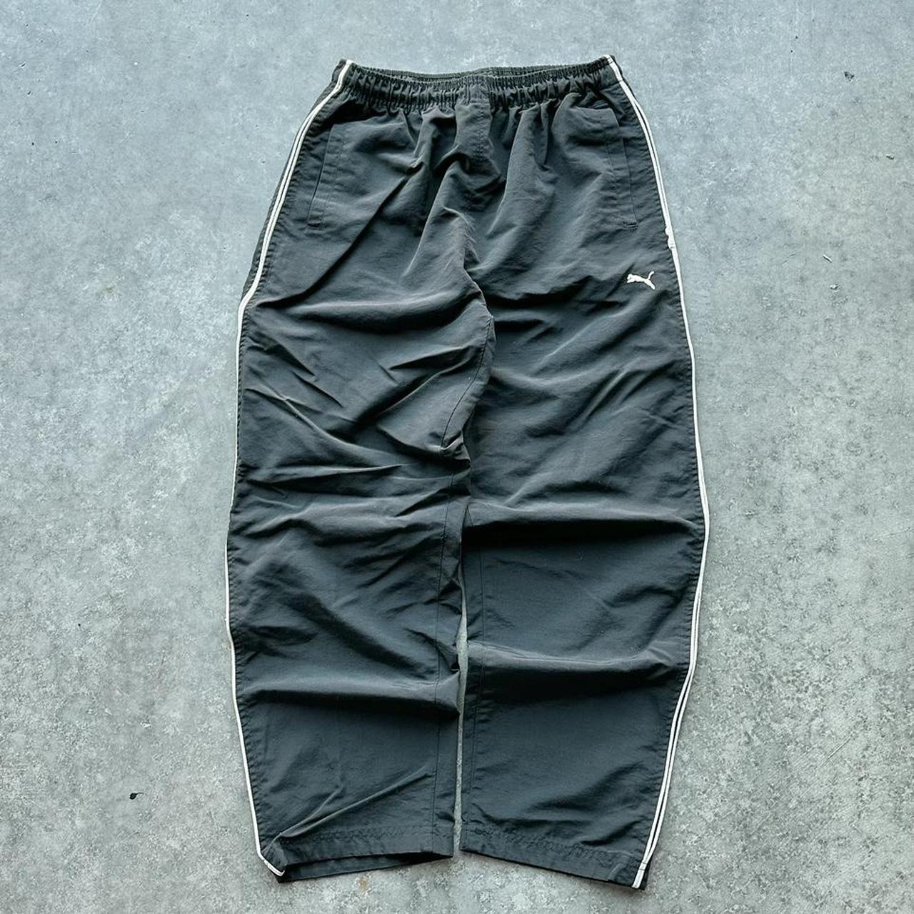 Vintage 90s Y2K Baggy Black Puma Track Pants Size... - Depop