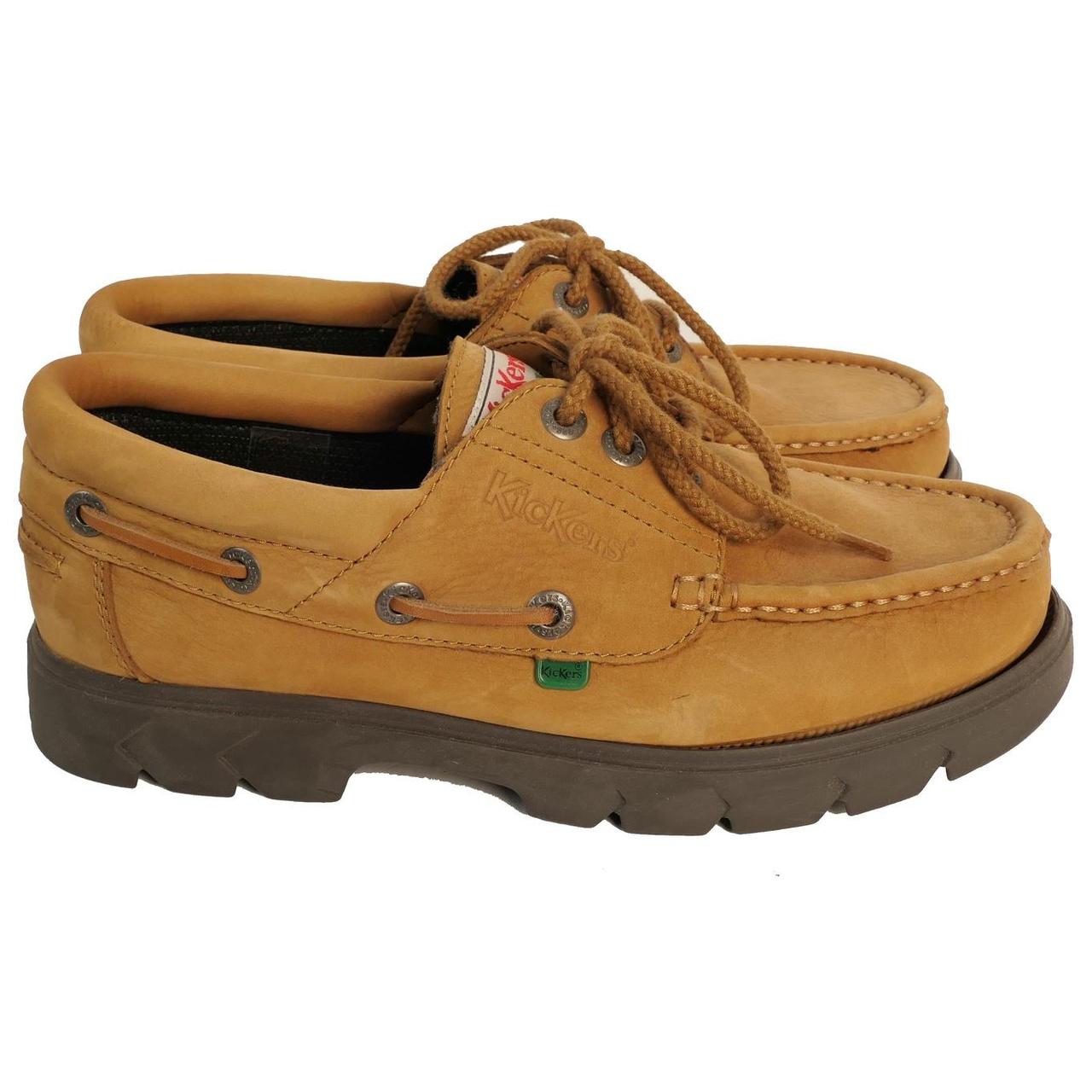Kickers lennon boat shoes in tan suede - Beige / US... - Depop