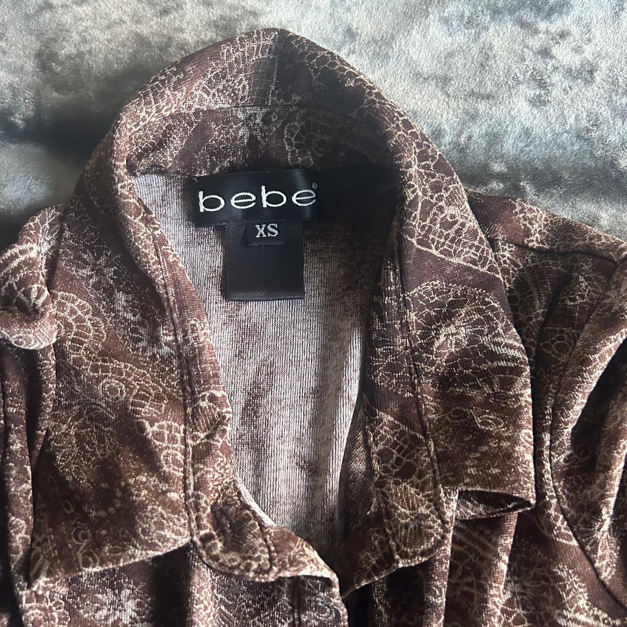 Bebe Brown sheer blouse - Depop