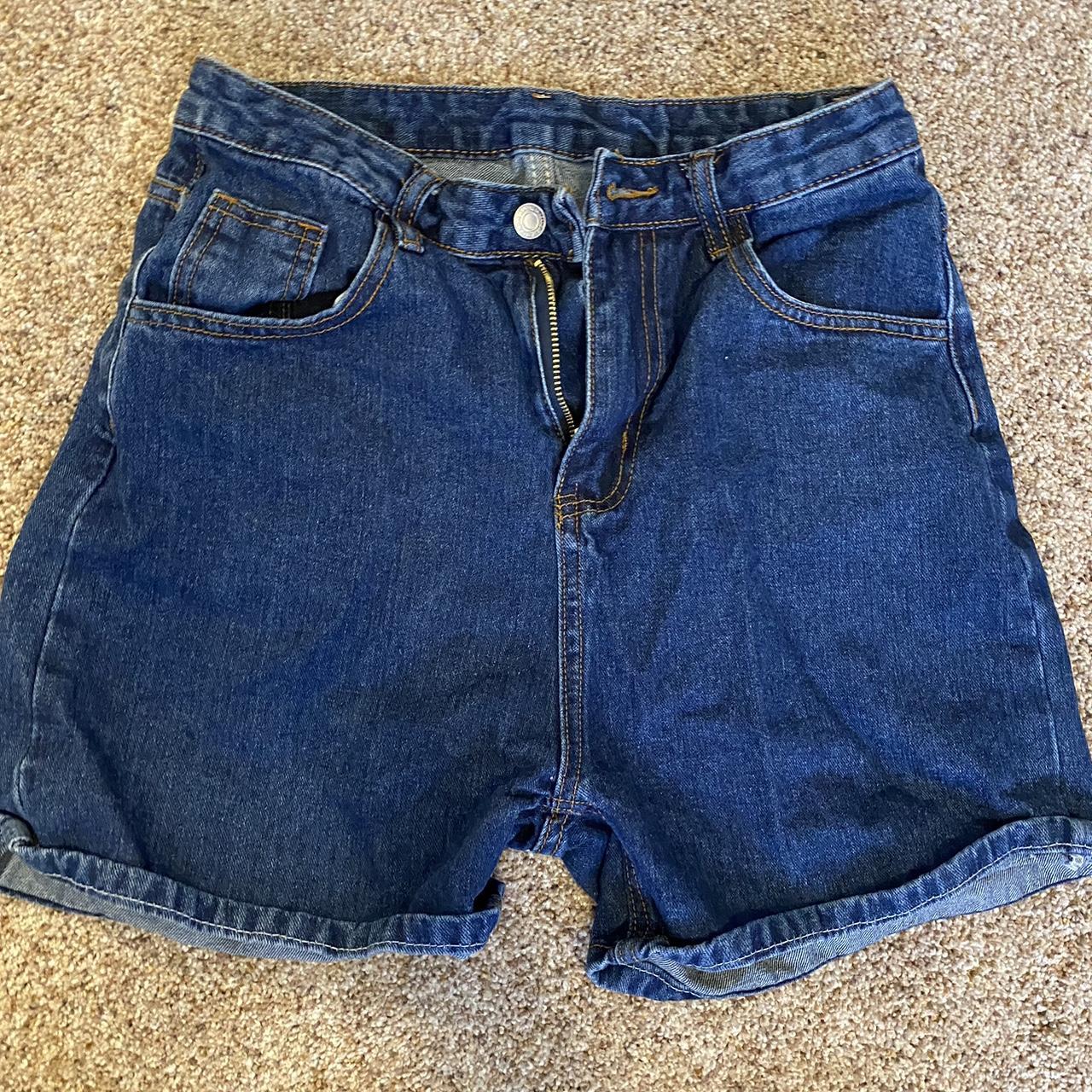 medium dark blue jorts brand new fits a small - Depop