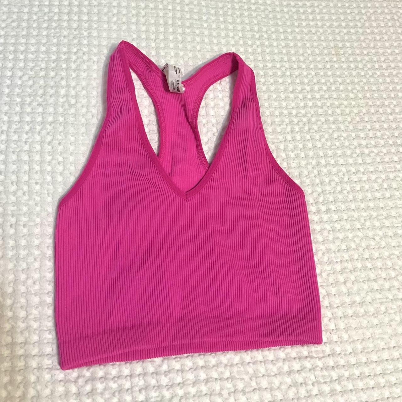 Free People neon pink tank top #activewear... | Depop