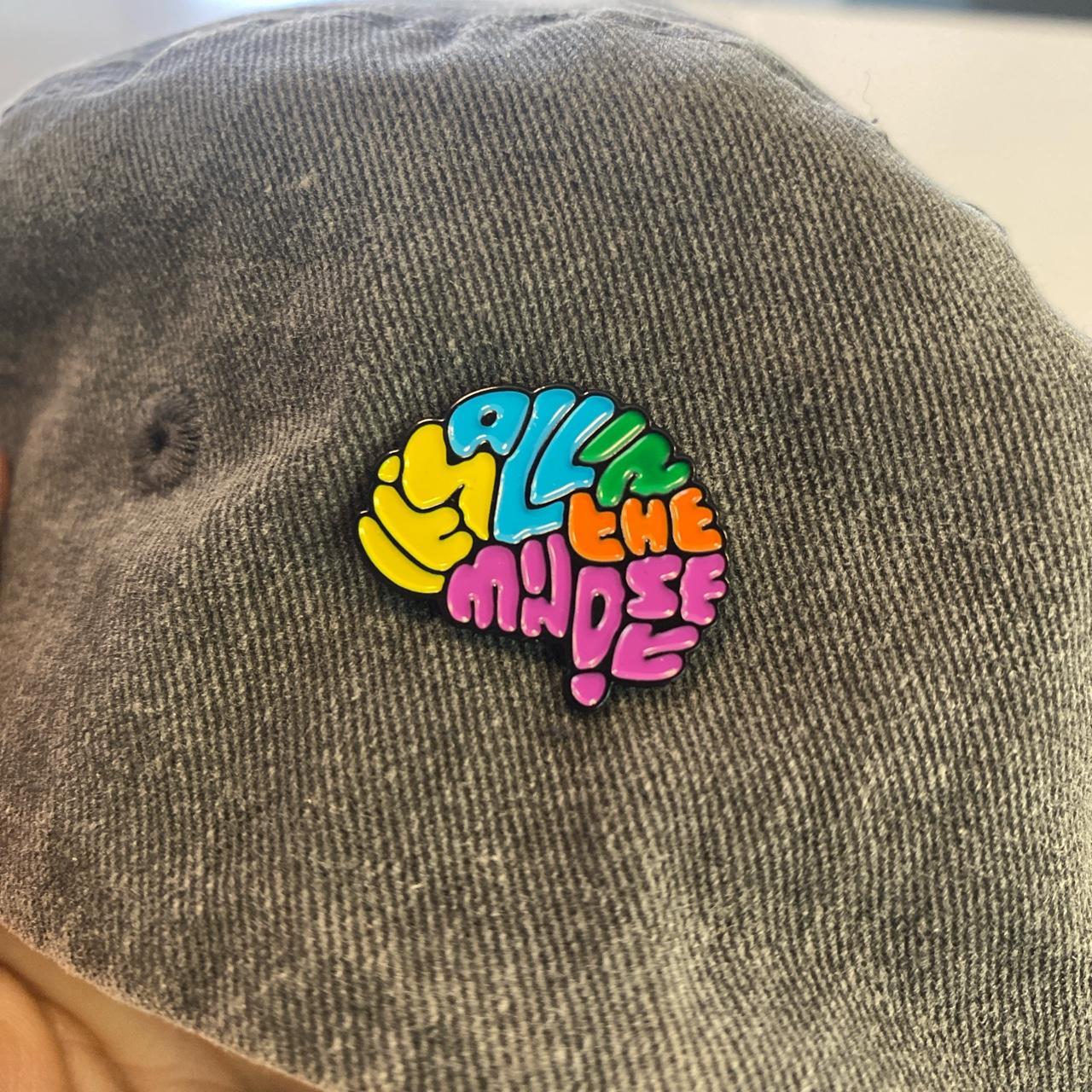 Rainbow Brain Enamel Pin! Unique mindset lapel... - Depop