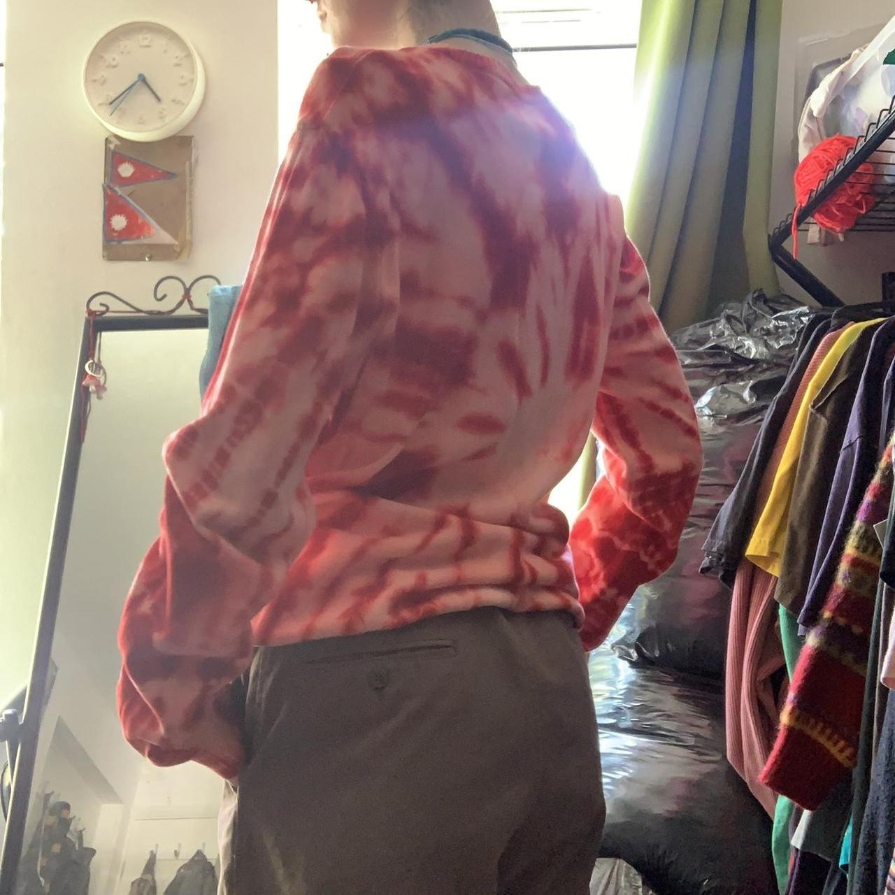 DONT BUY ON DEPOP Red and white tie dye lightweight... - Depop