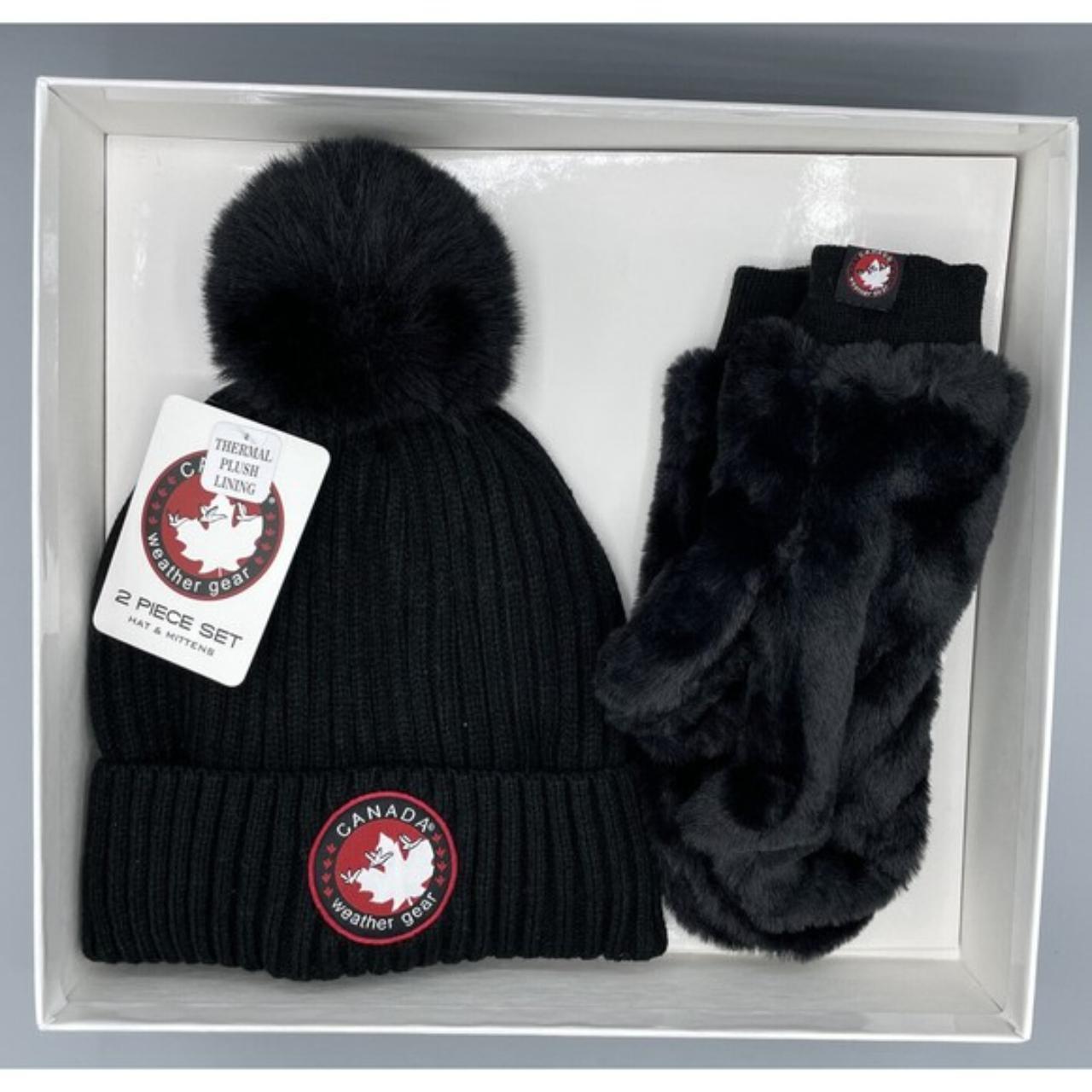 Canada Weather Gear Womens Hat Glove Set Black Plush... - Depop Canada Weather Gear Womens Hat Glove Set Black Plush... - Depop