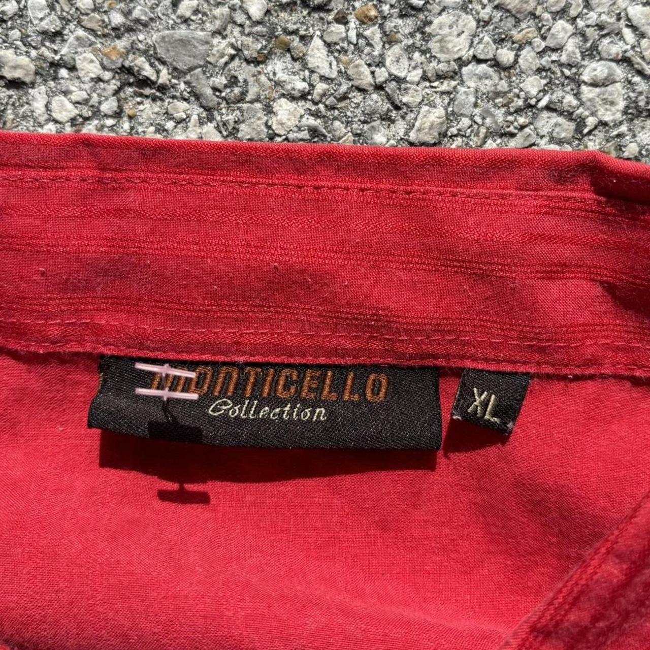 Y2K affliction esque red button up shirt Size... - Depop