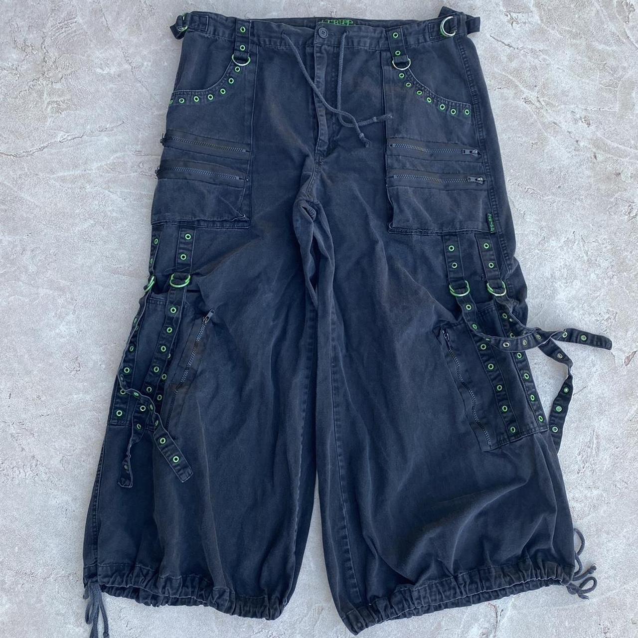 Tripp NYC Men's Black and Green Jeans | Depop