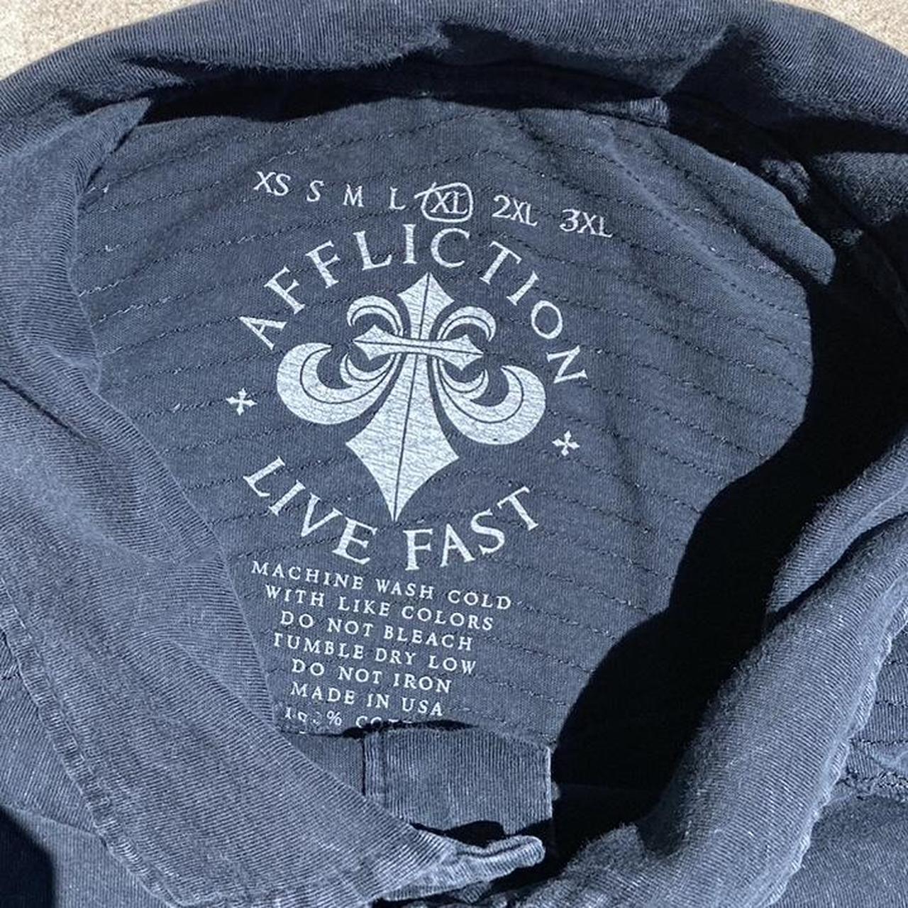 Affliction Polo T-shirt Size: XL • • • #affliction... - Depop