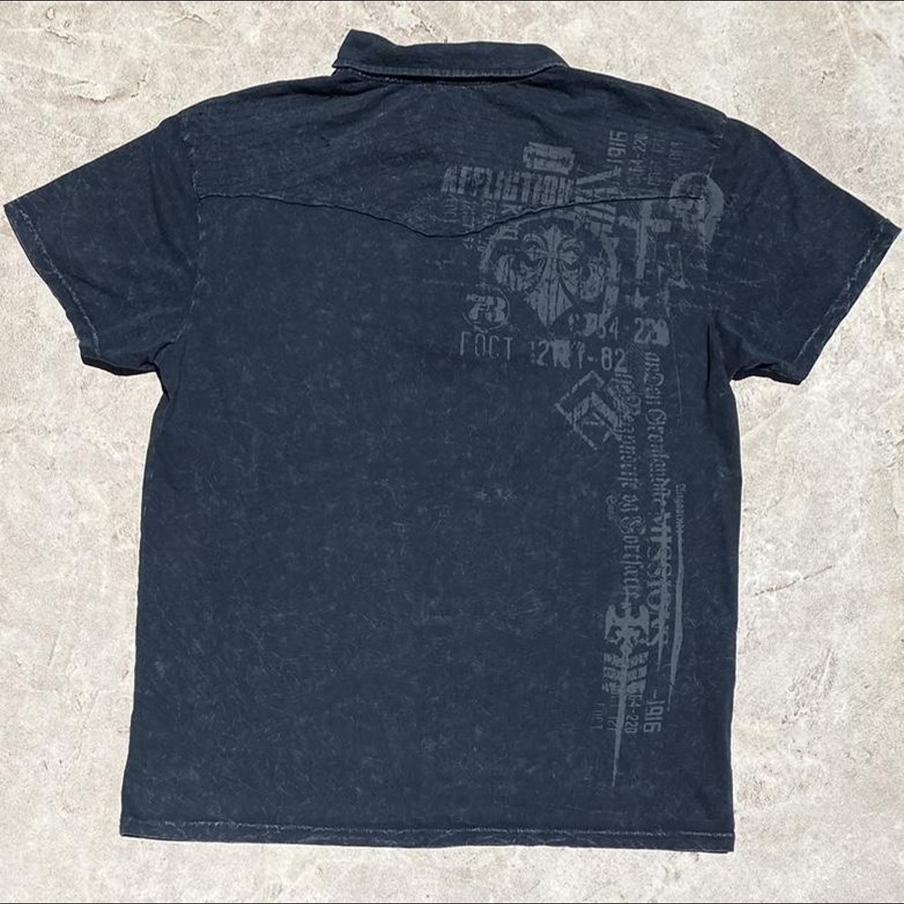 Affliction Polo T-shirt Size: XL • • • #affliction... - Depop