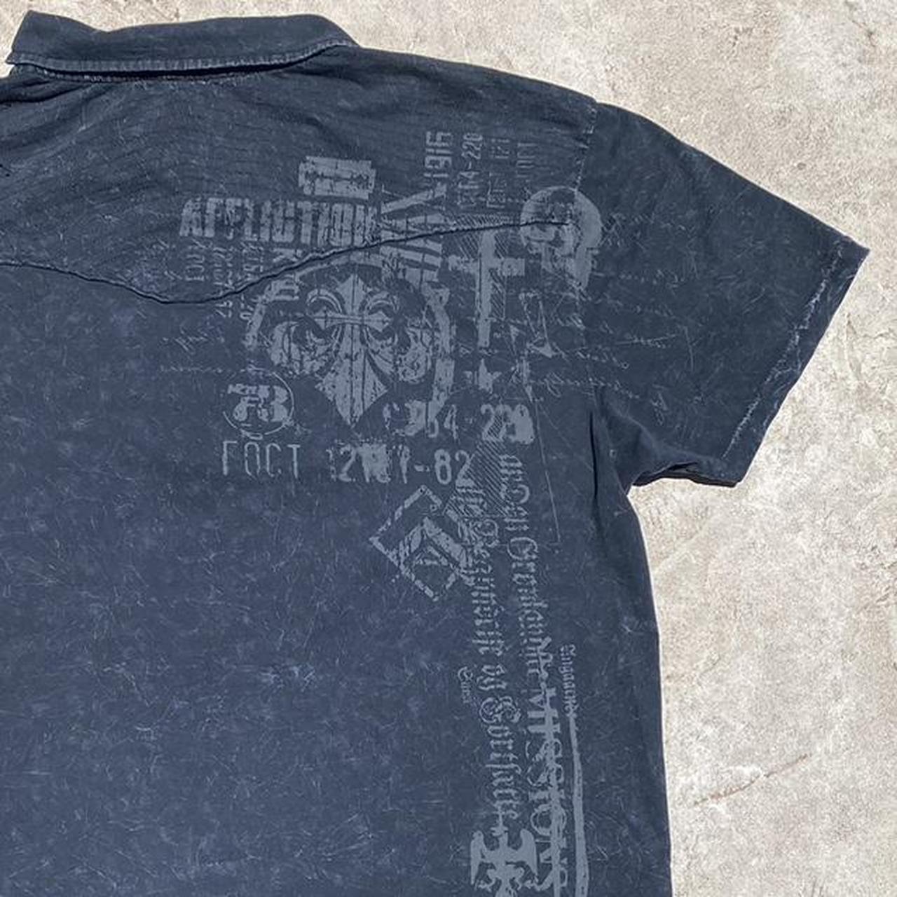 Affliction Polo T-shirt Size: XL • • • #affliction... - Depop