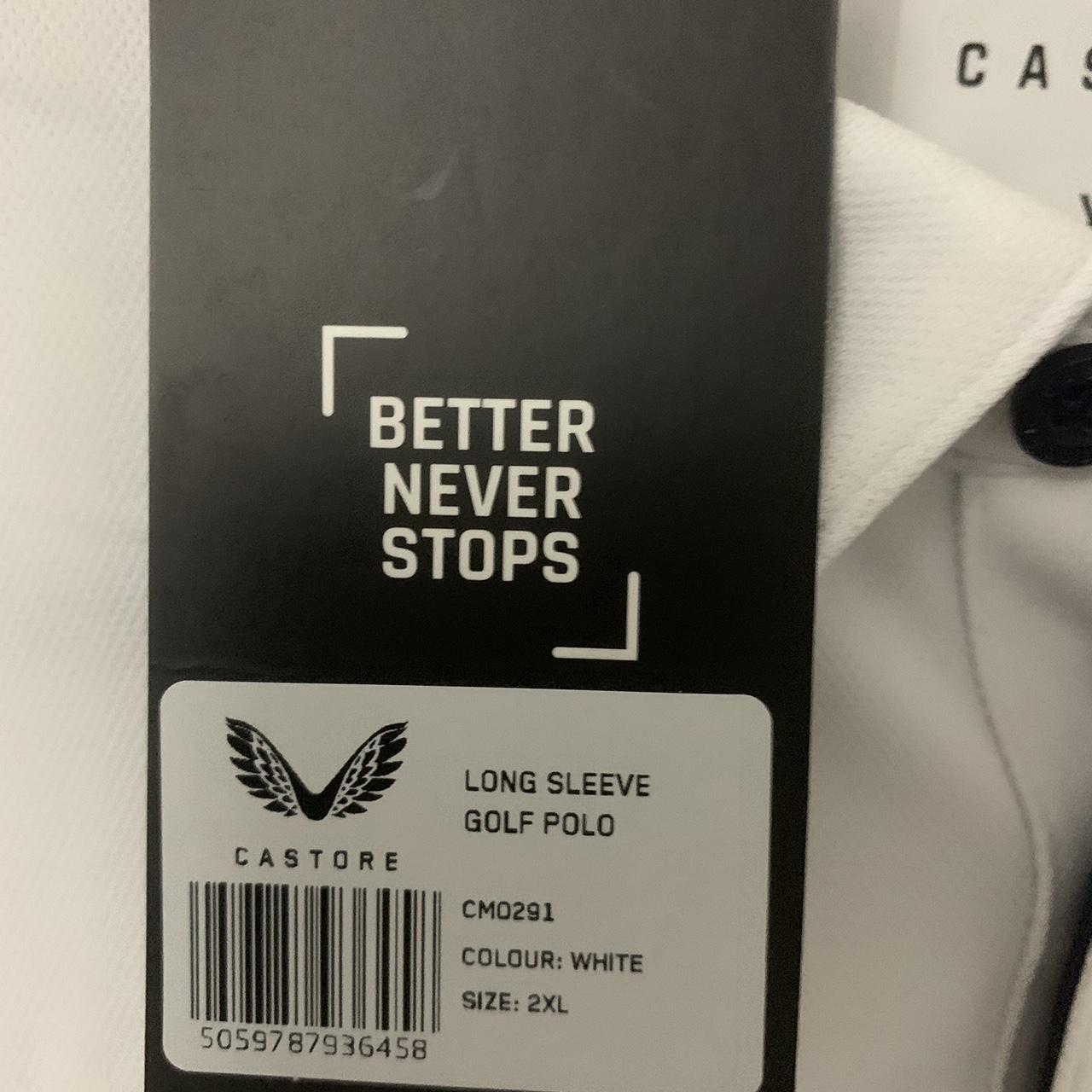 Castore mens long sleeve white polo golf top Size... - Depop
