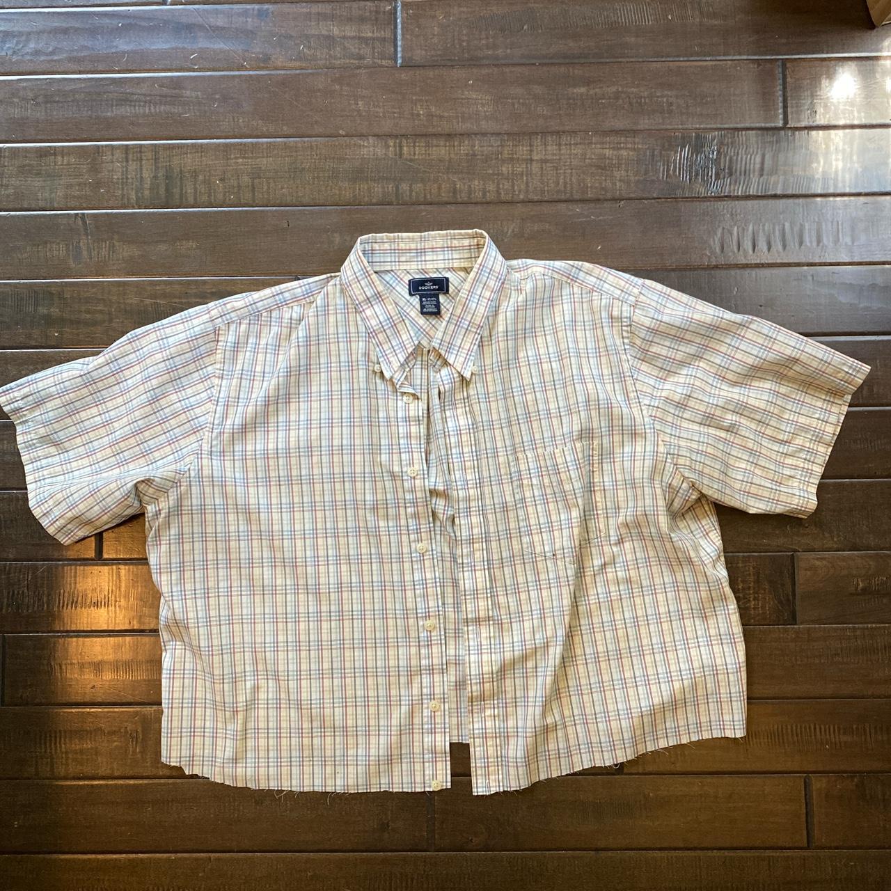 Vintage dockers button down, cropped to fit like a... - Depop