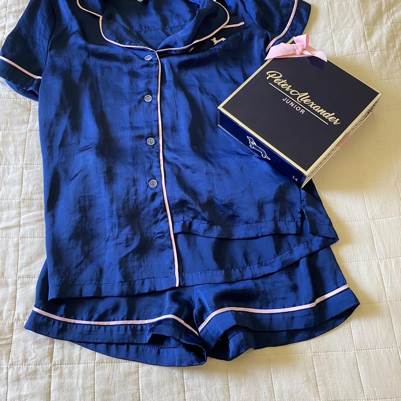Peter Alexander Pjs Satin navy blue!! Size junior 14... - Depop