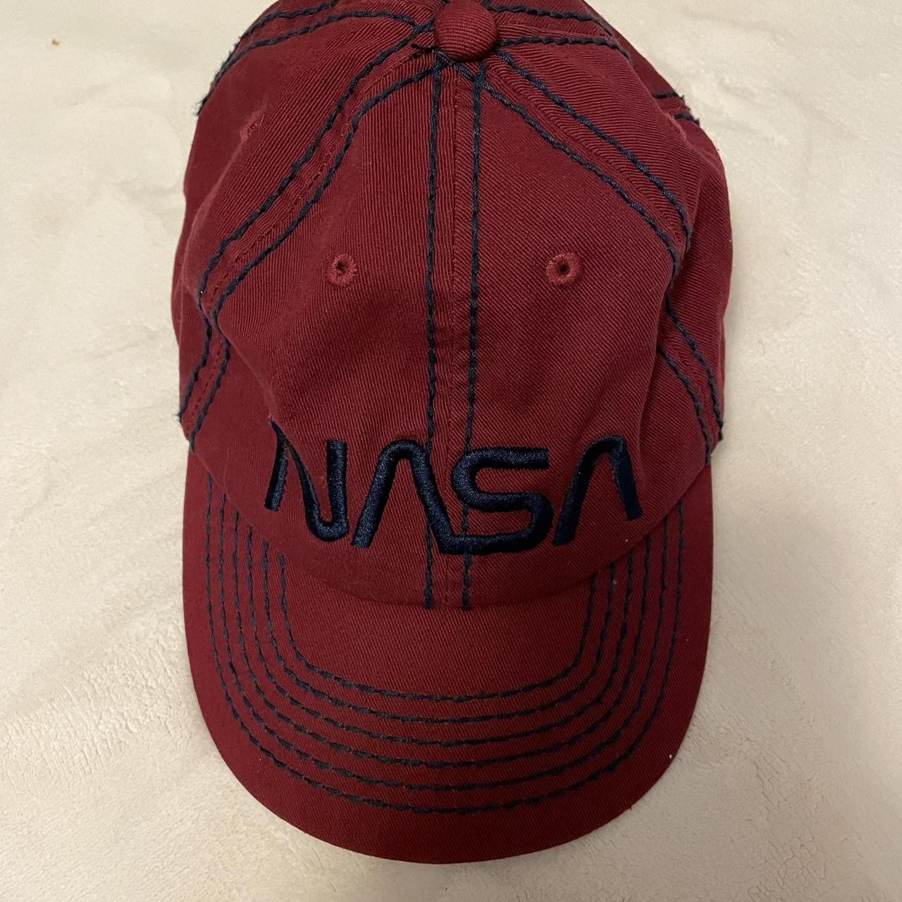 Maroon, NASA baseball cap - Depop