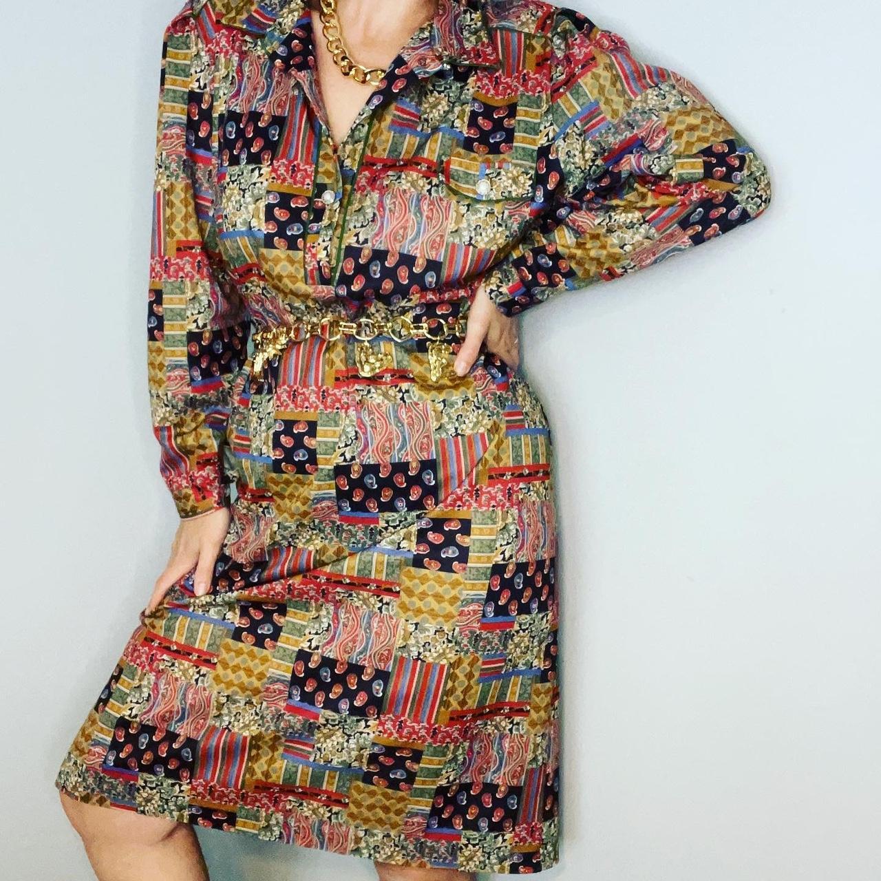 Vintage dress 50” bust 52” hips Good worn oversized... - Depop