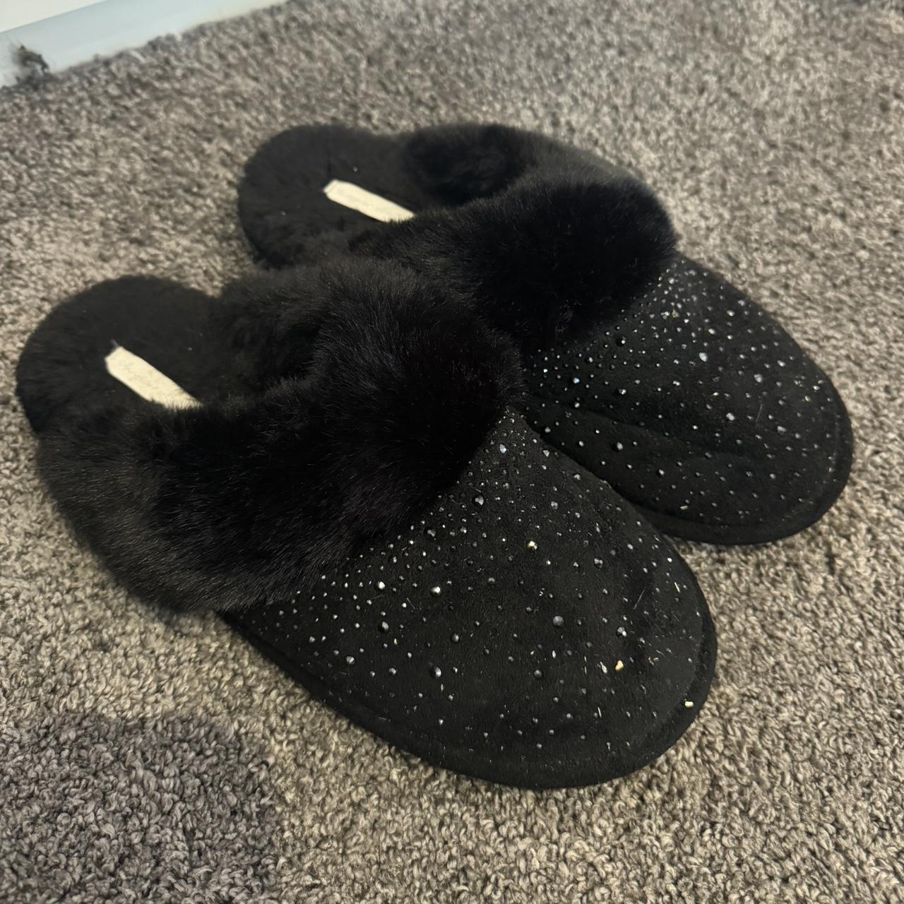 Black sparkly slippers | Depop