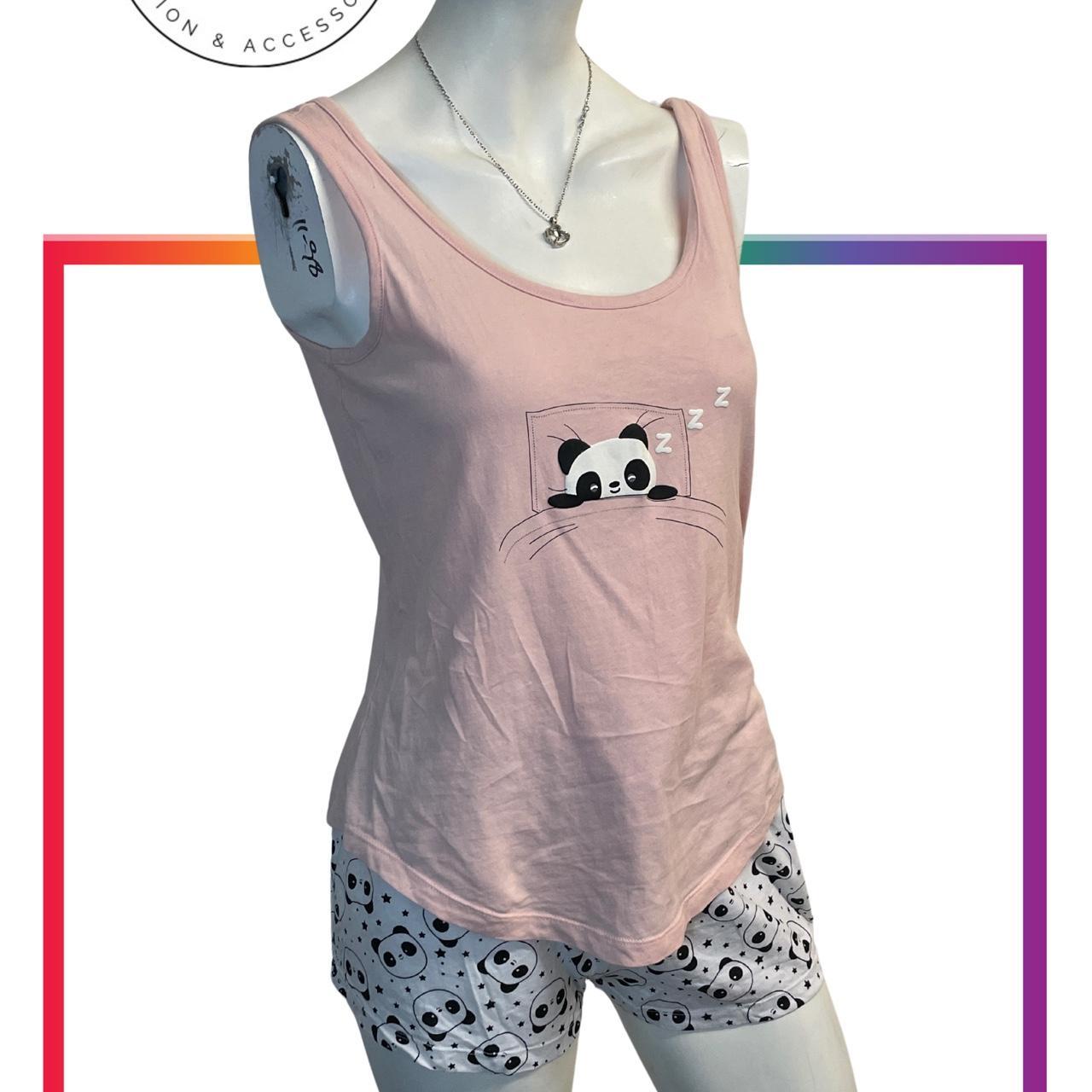 Matalan Pink Panda Print Pyjamas Sleep Set Lounge... - Depop