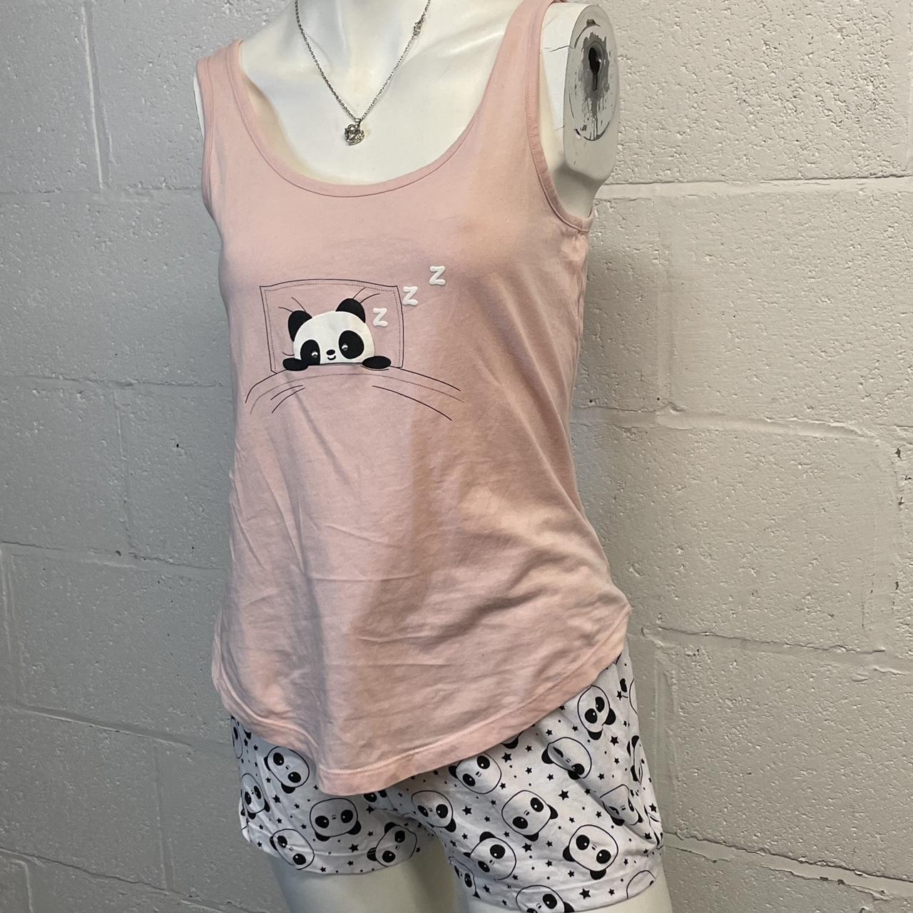 Matalan Pink Panda Print Pyjamas Sleep Set Lounge... - Depop