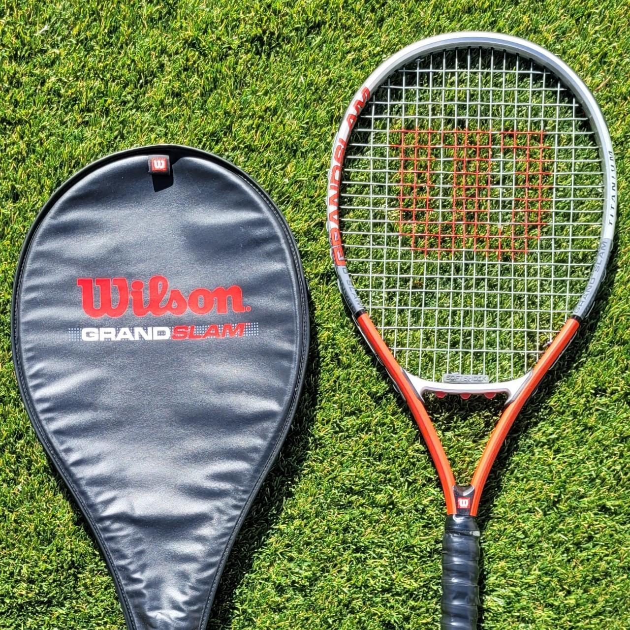 Grey and Red Raquet-sports | Depop