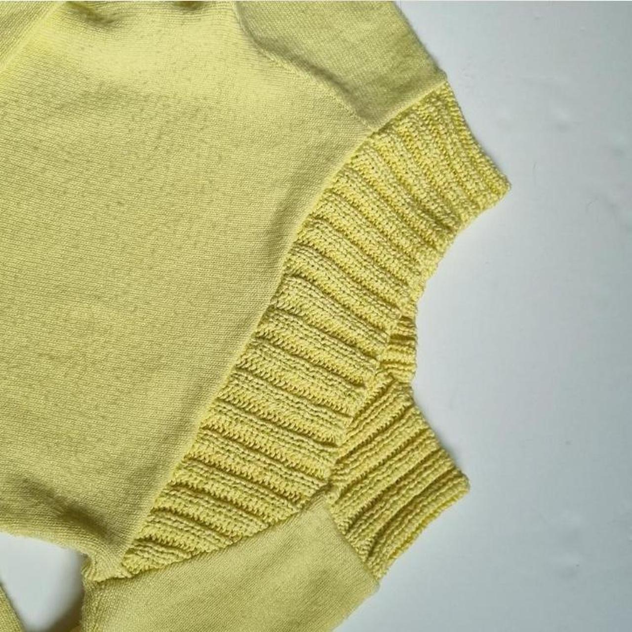 Vintage Asymmetrical Collar Pastel Yellow Jumper... - Depop