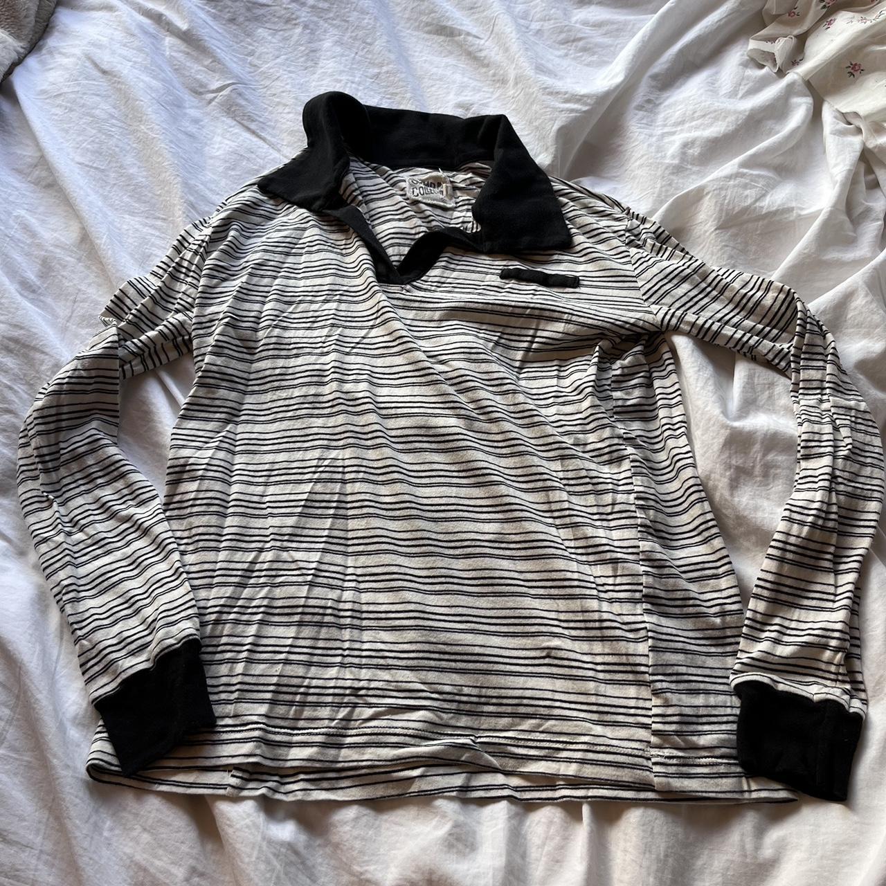 Camp Collection Women's Black and White Shirt | Depop