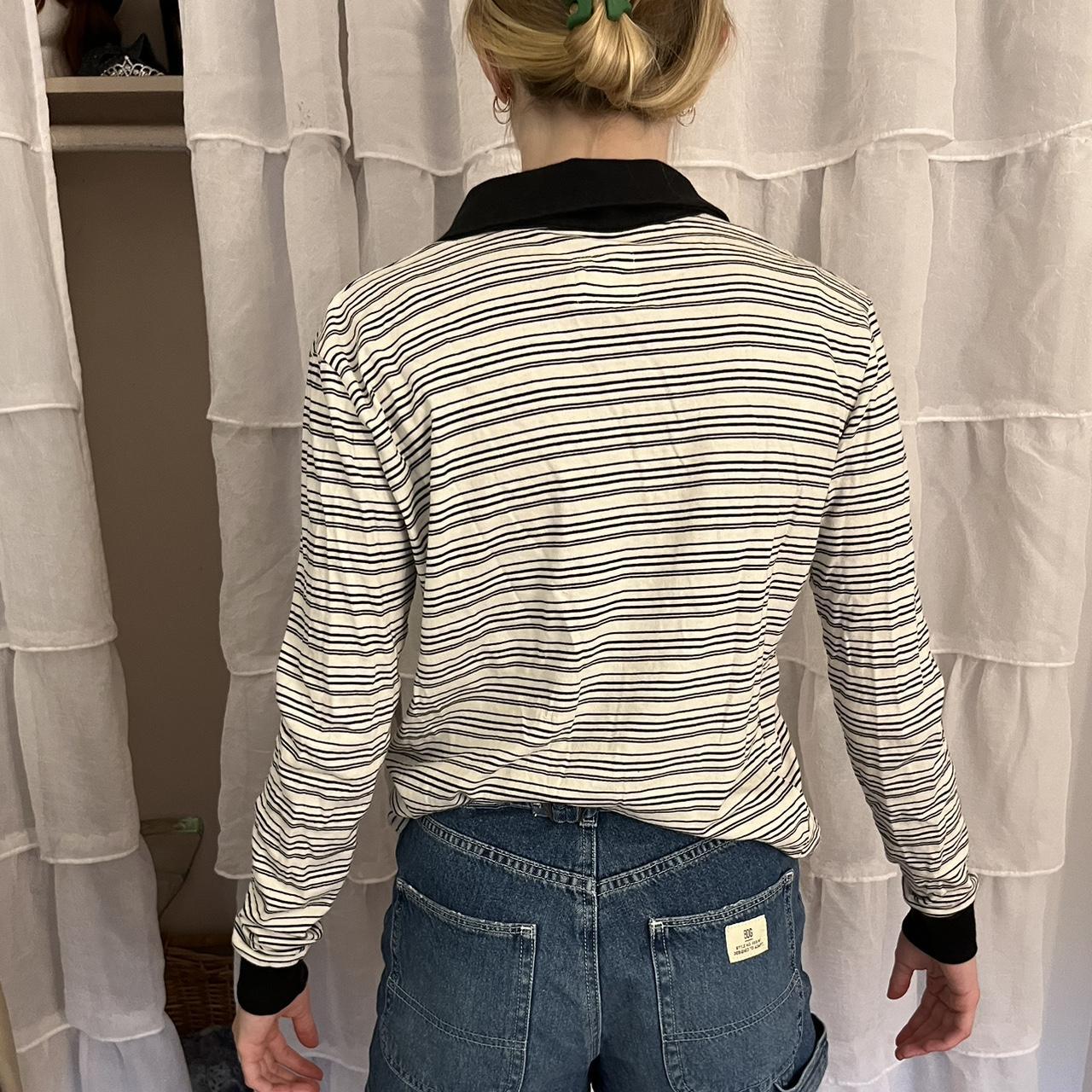 Camp Collection Women's Black and White Shirt | Depop