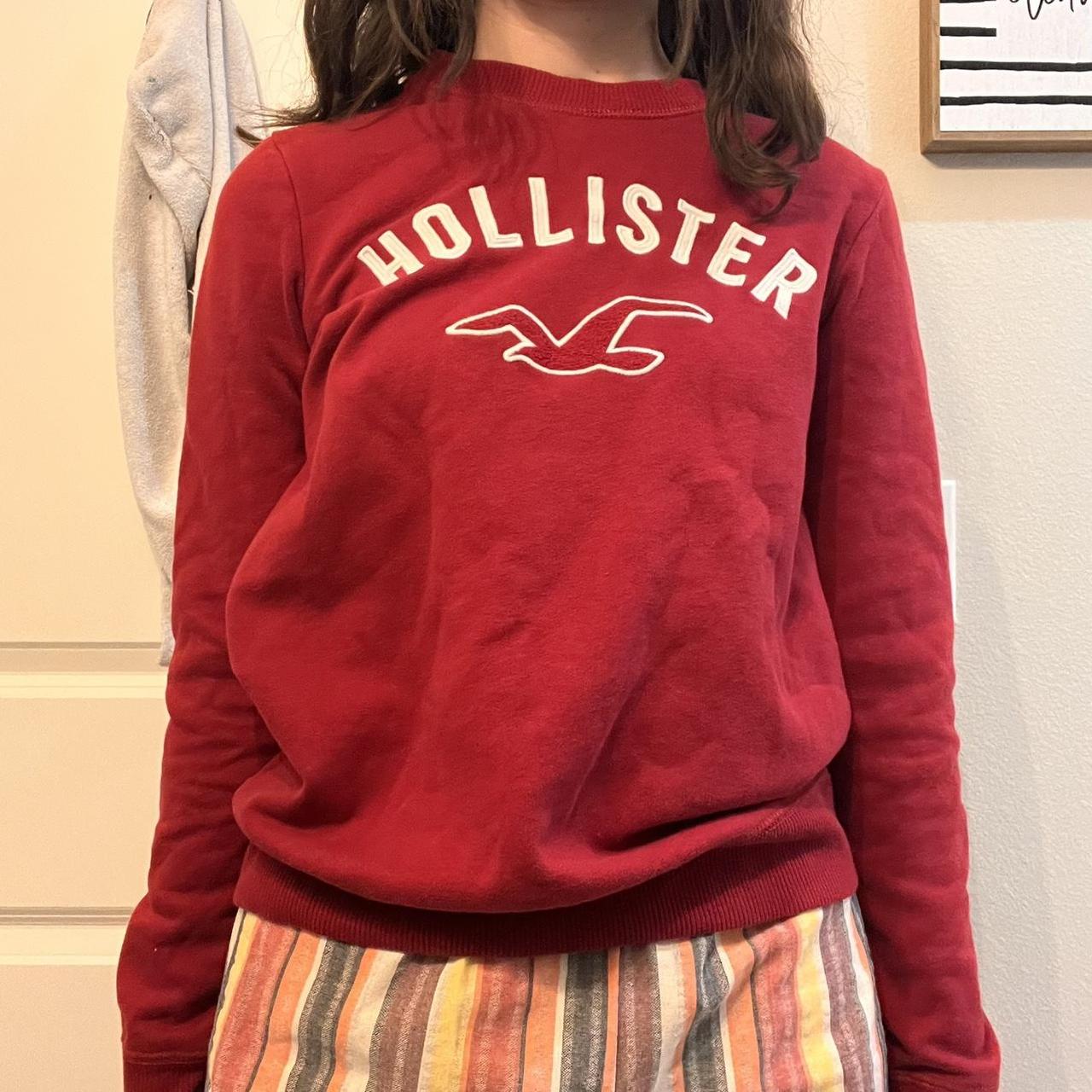 Used - Hollister Red Sweater Model Reference -... - Depop